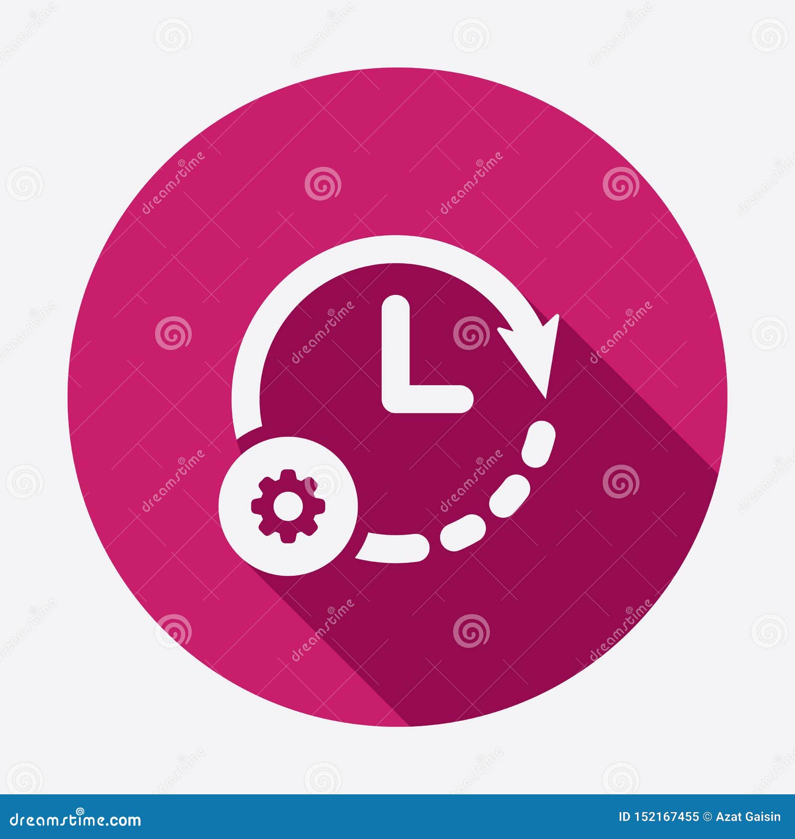 Clock Icon with Settings Sign. Clock Icon and Customize, Setup, Manage ...