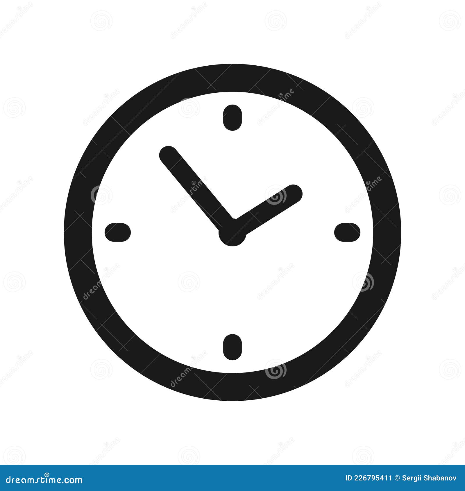 Clock Icon of Simple Flat Style Stock Vector - Illustration of circle ...