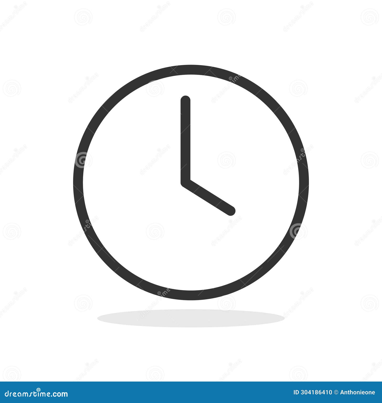 Clock Icon Simple Silhouette Flat Style Vector Illustration Stock ...