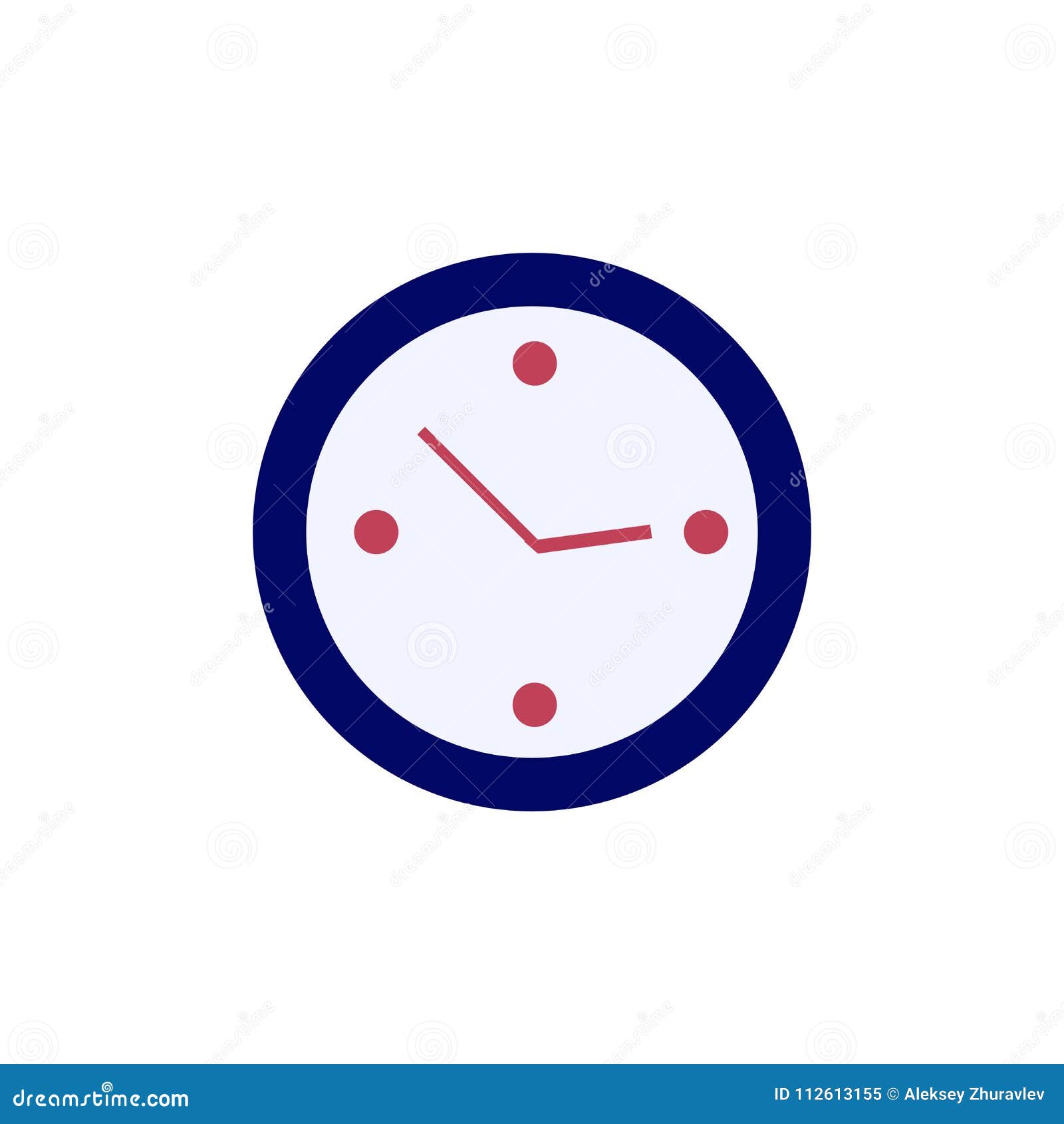 Clock Icon. Simple Time Sign Stock Vector - Illustration of pointer ...