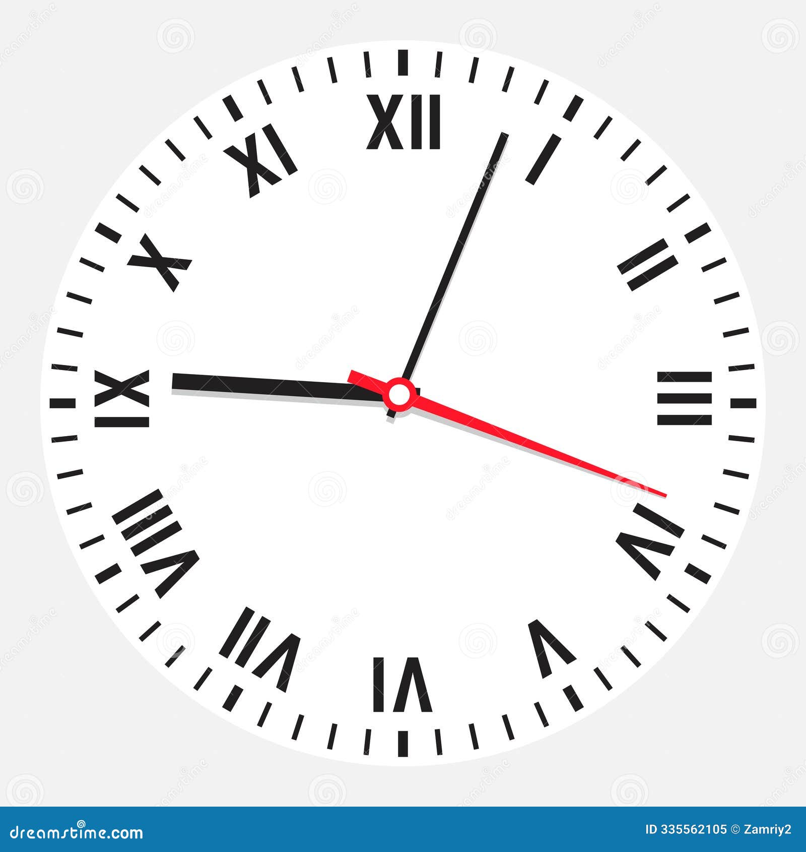 Simple Vector Clock Icon with Roman Numerals Stock Illustration ...