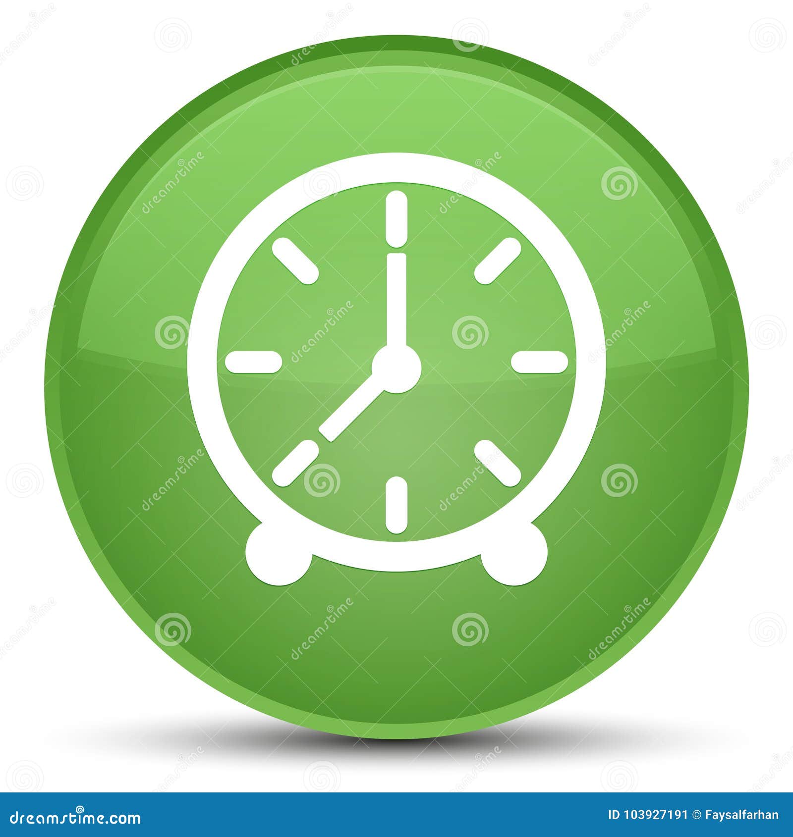Clock Icon Special Soft Green Round Button Stock Illustration ...