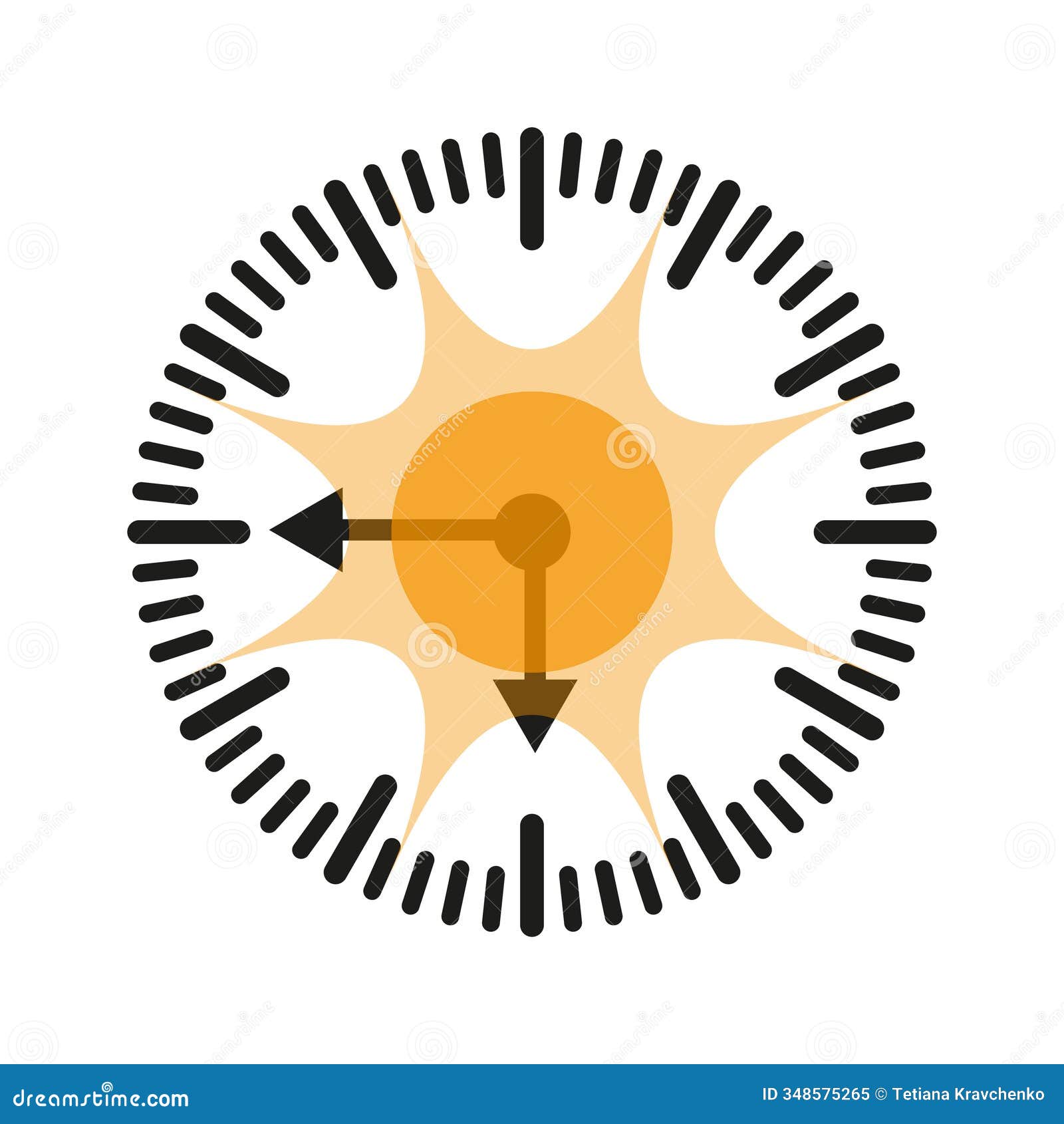 Clock Icon. Sun And Arrow Symbol. Daytime Hour Symbol. Vector Timepiece ...