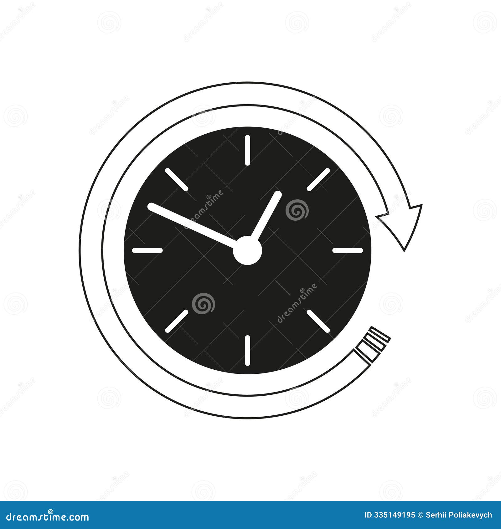 Clock Icon. Time Management Symbol. Arrow Around Clock. Vector Schedule ...