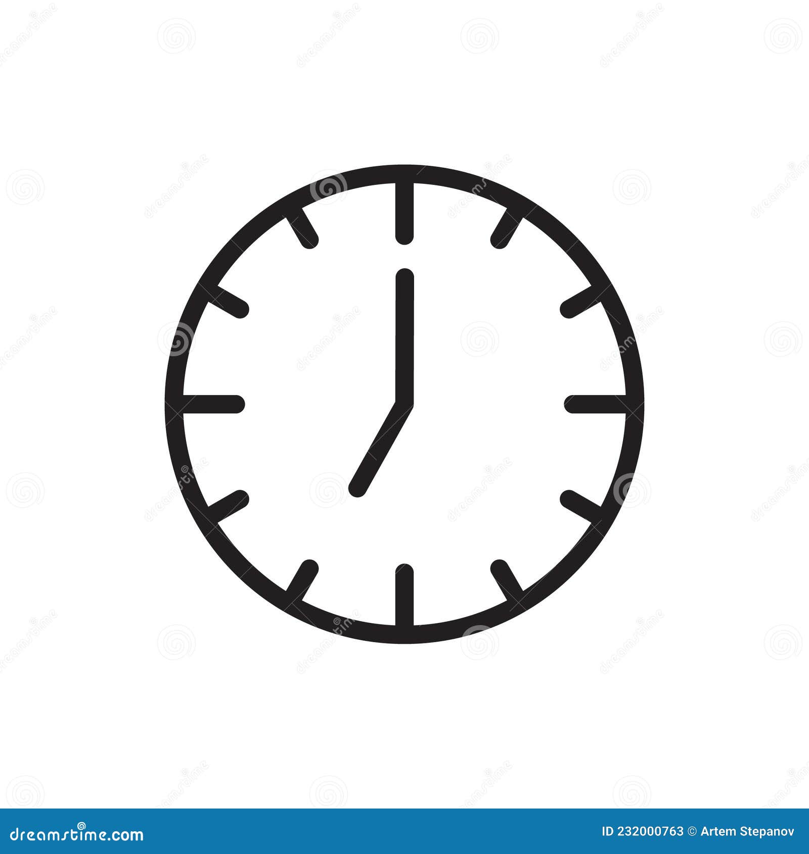 Clock Icon, Time Symbol, Watch Sign. Simple Timer Silhouette Stock ...