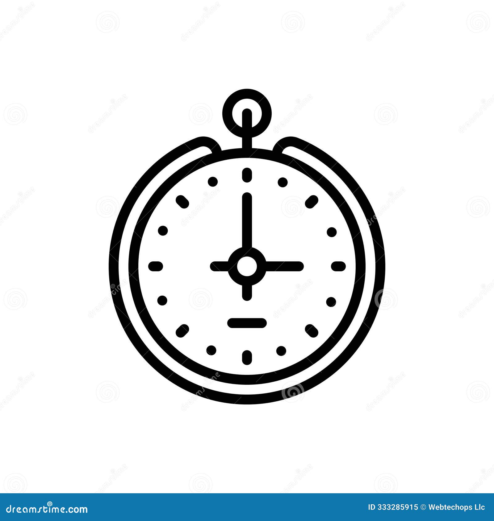 Black Line Icon for Clock, Timer and Time Stock Illustration ...