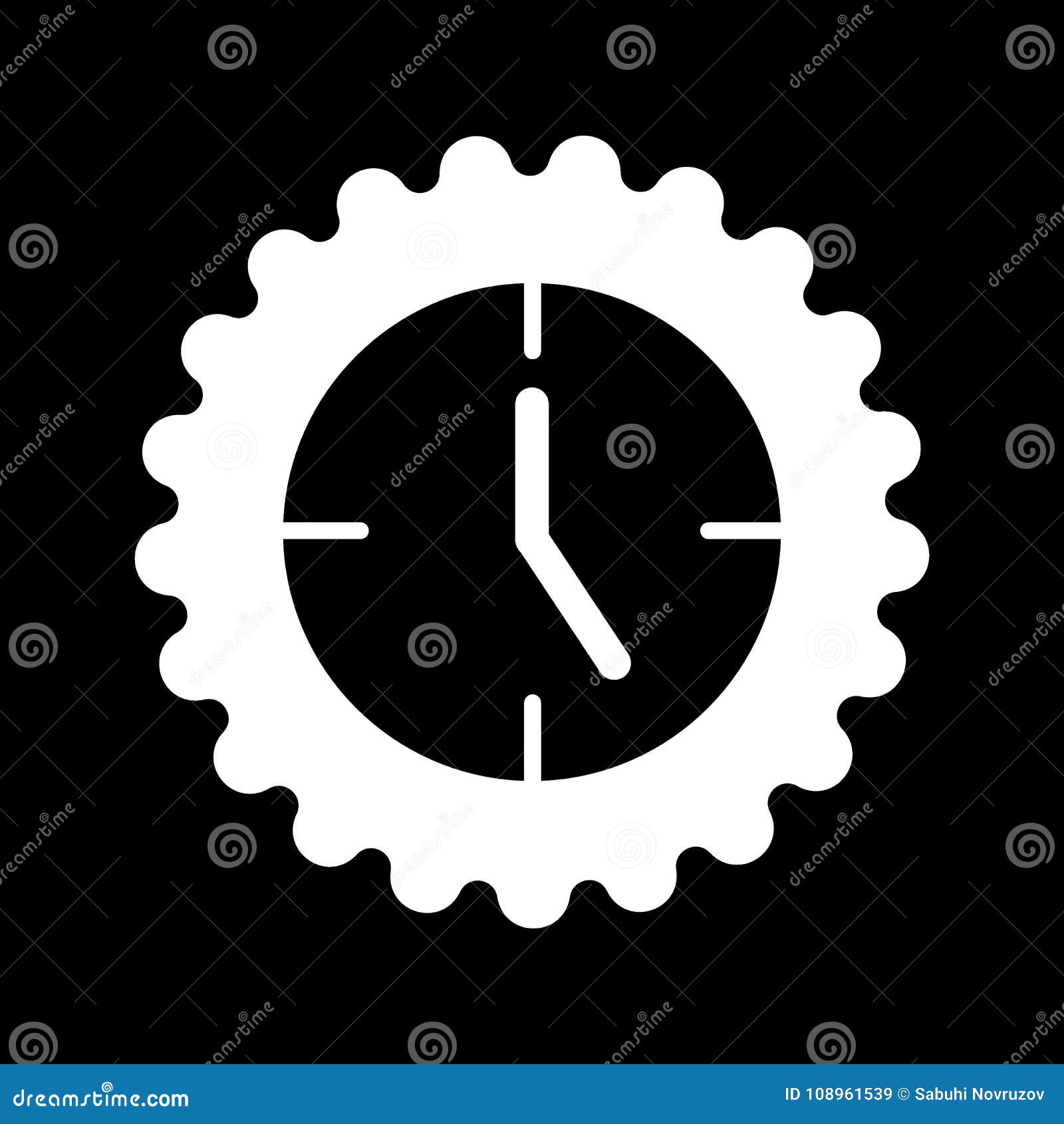 Clock Icon in Trendy Flat Style Isolated on Background. Solid Design ...