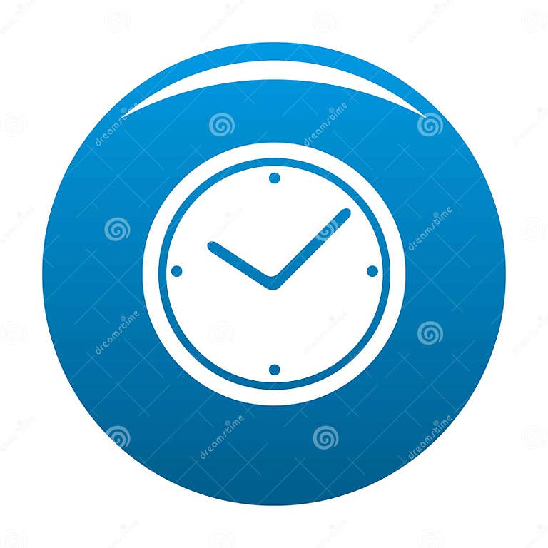 Clock icon blue vector stock vector. Illustration of face - 109749991