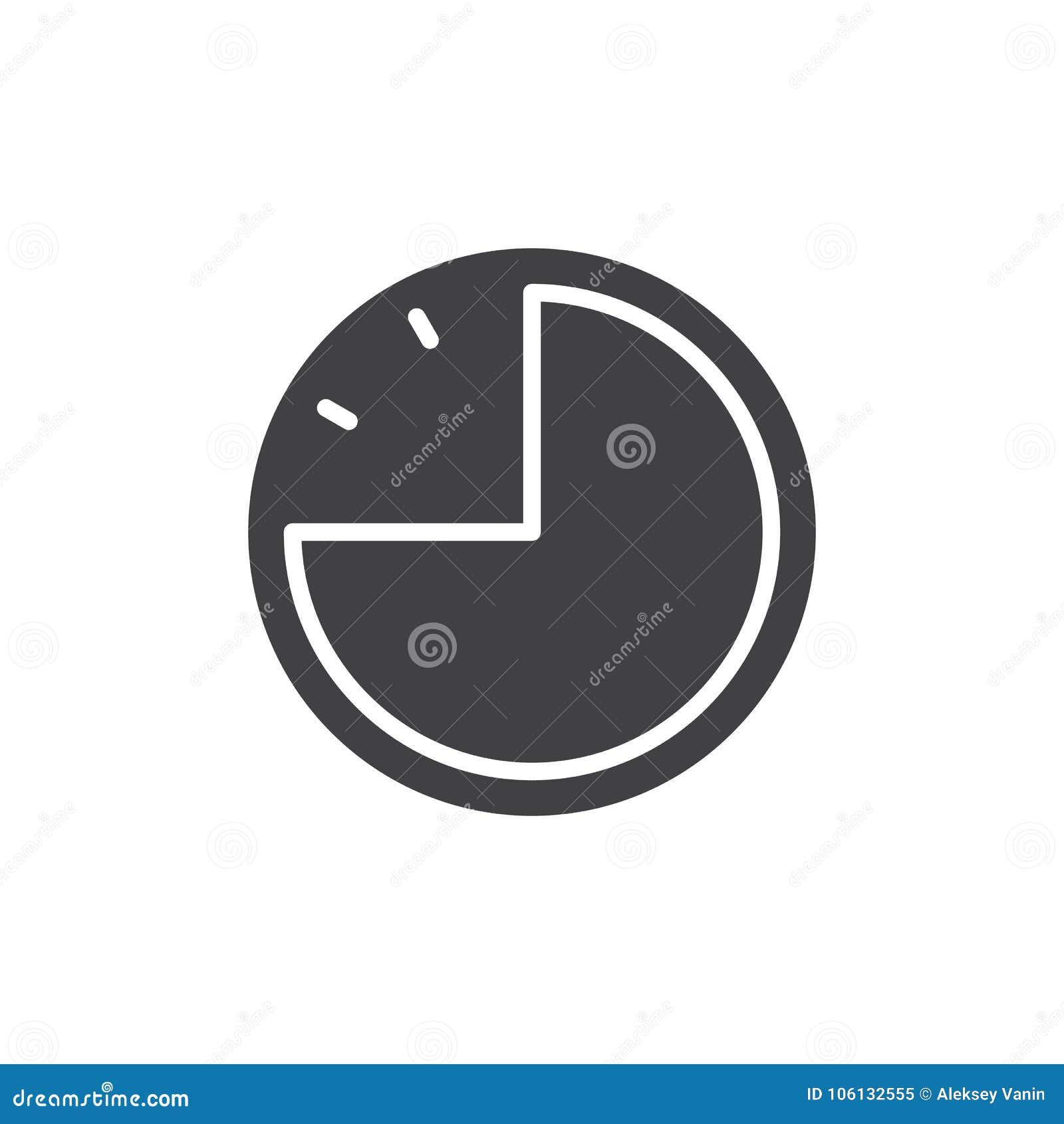 Pie Chart Clock Icon Vector Stock Vector - Illustration of marketing ...