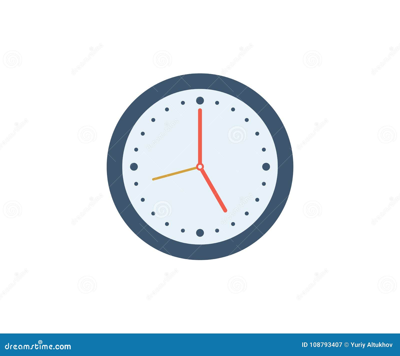 Clock Icon. Vector Illustration in Flat Minimalist Style Stock Vector ...