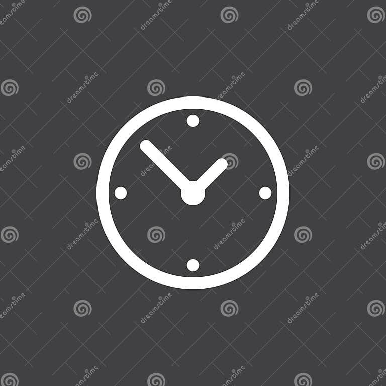 Clock Icon Vector Isolated on Black. Stock Vector - Illustration of ...