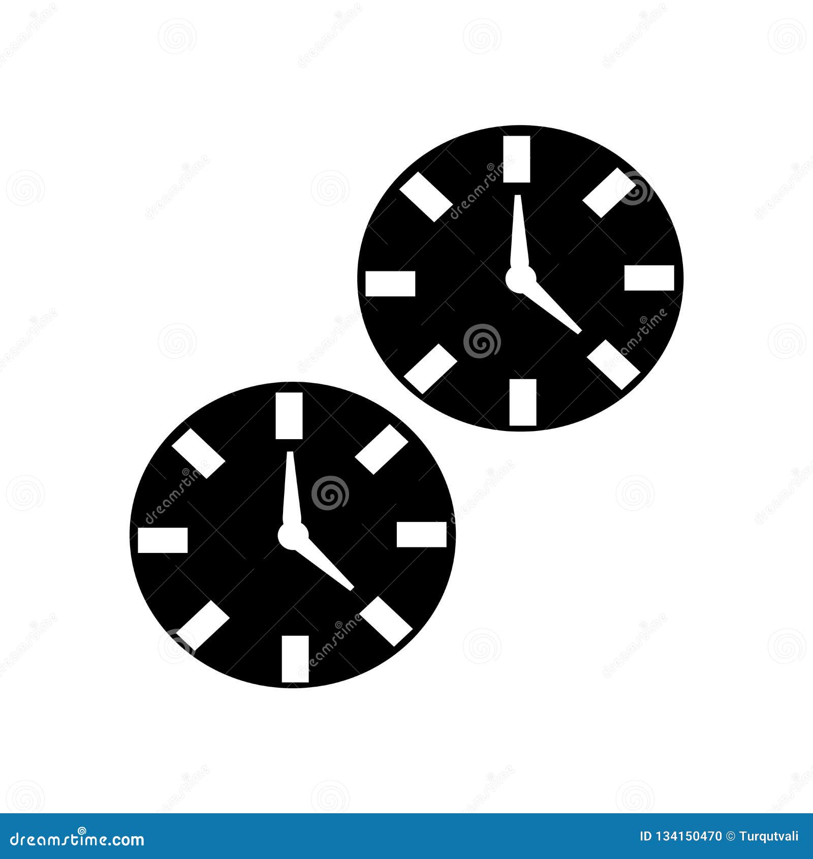Clock Icon Vector Isolated on White Background, Clock Sign , Black Time ...