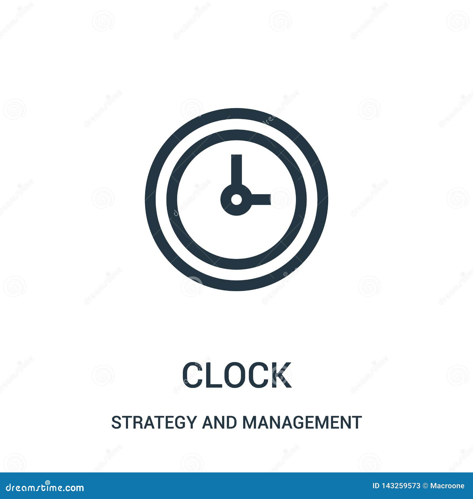Clock Icon Vector from Strategy and Management Collection. Thin Line ...