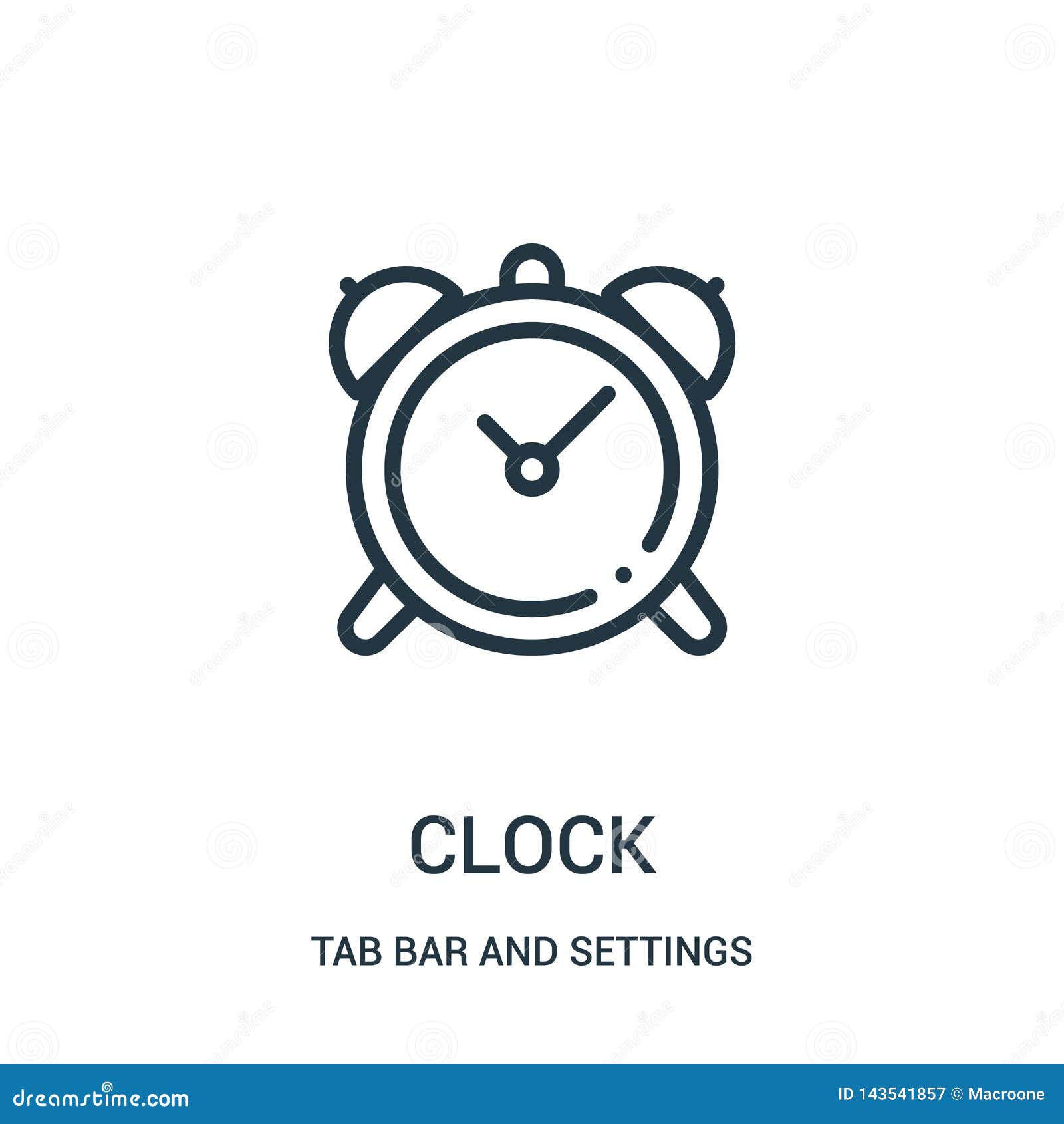 Clock Icon Vector from Tab Bar and Settings Collection. Thin Line Clock ...
