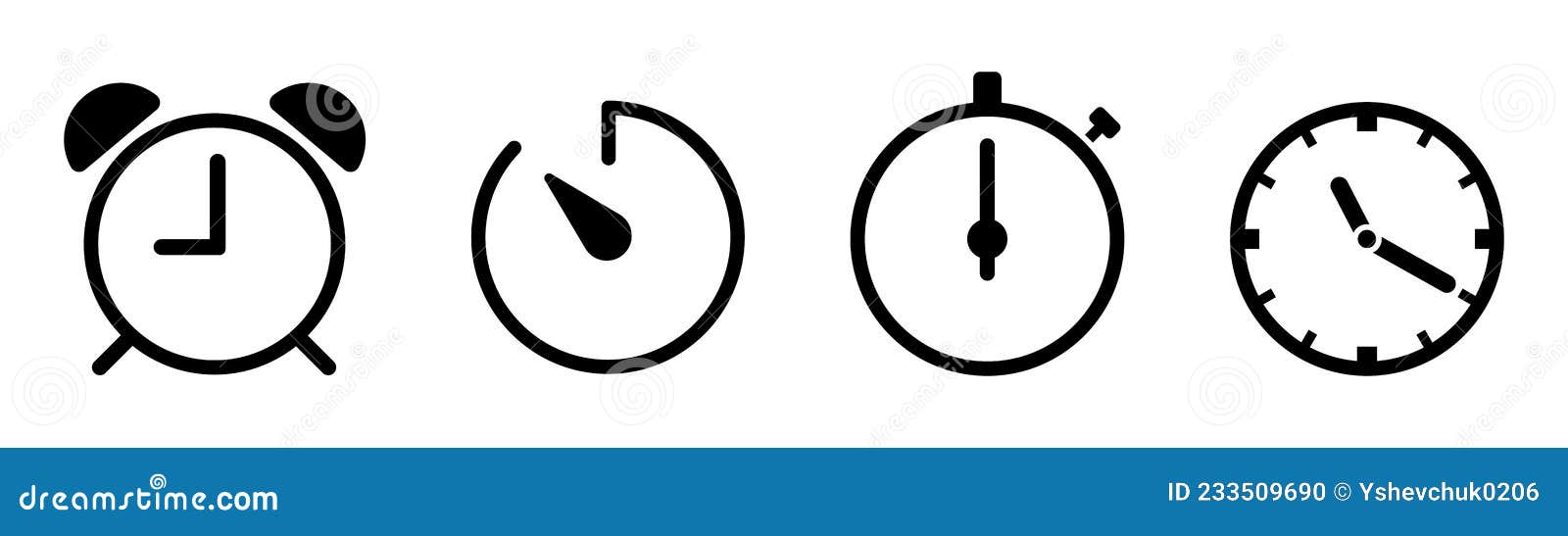 Clock Icon. Watch, Time Icon, Symbol. Vector Illustration. EPS 10 Stock ...
