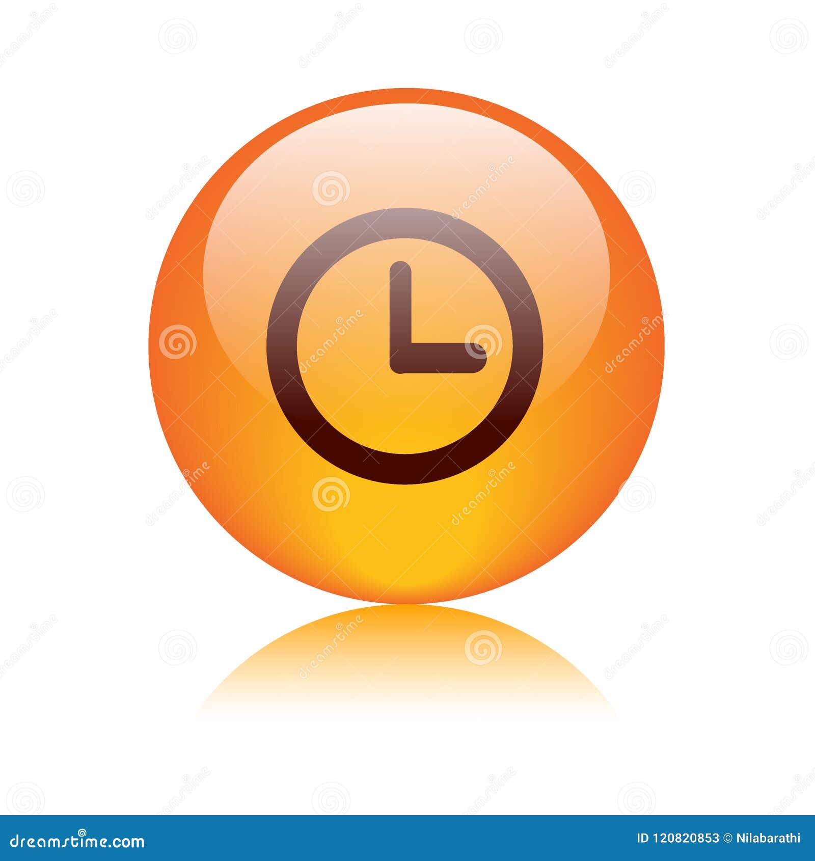 Clock Icon Web Button Round Stock Illustration - Illustration of ...