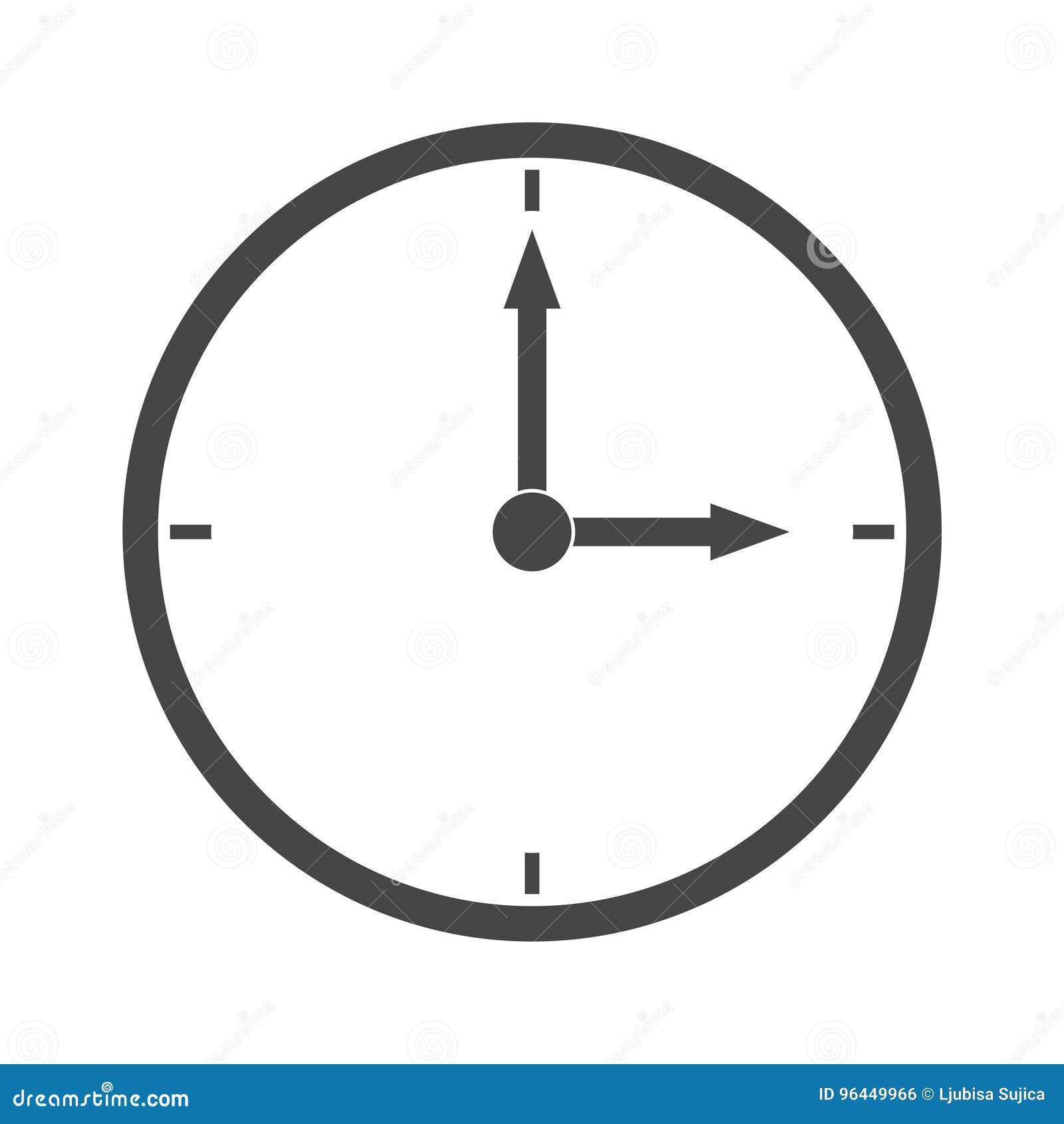 Clock Icon on White Background Stock Illustration - Illustration of ...