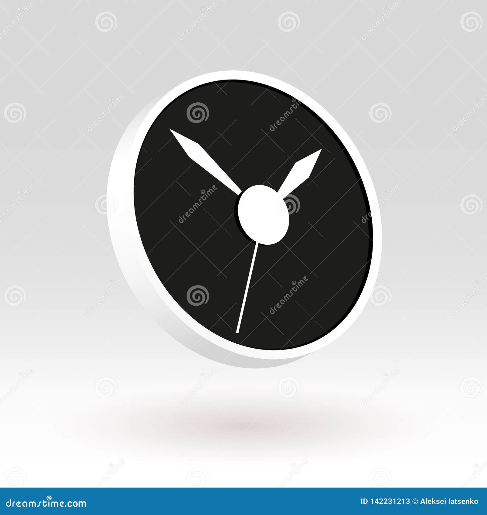 Clock Icon in White Color with Arrows Realistic Stock Vector ...