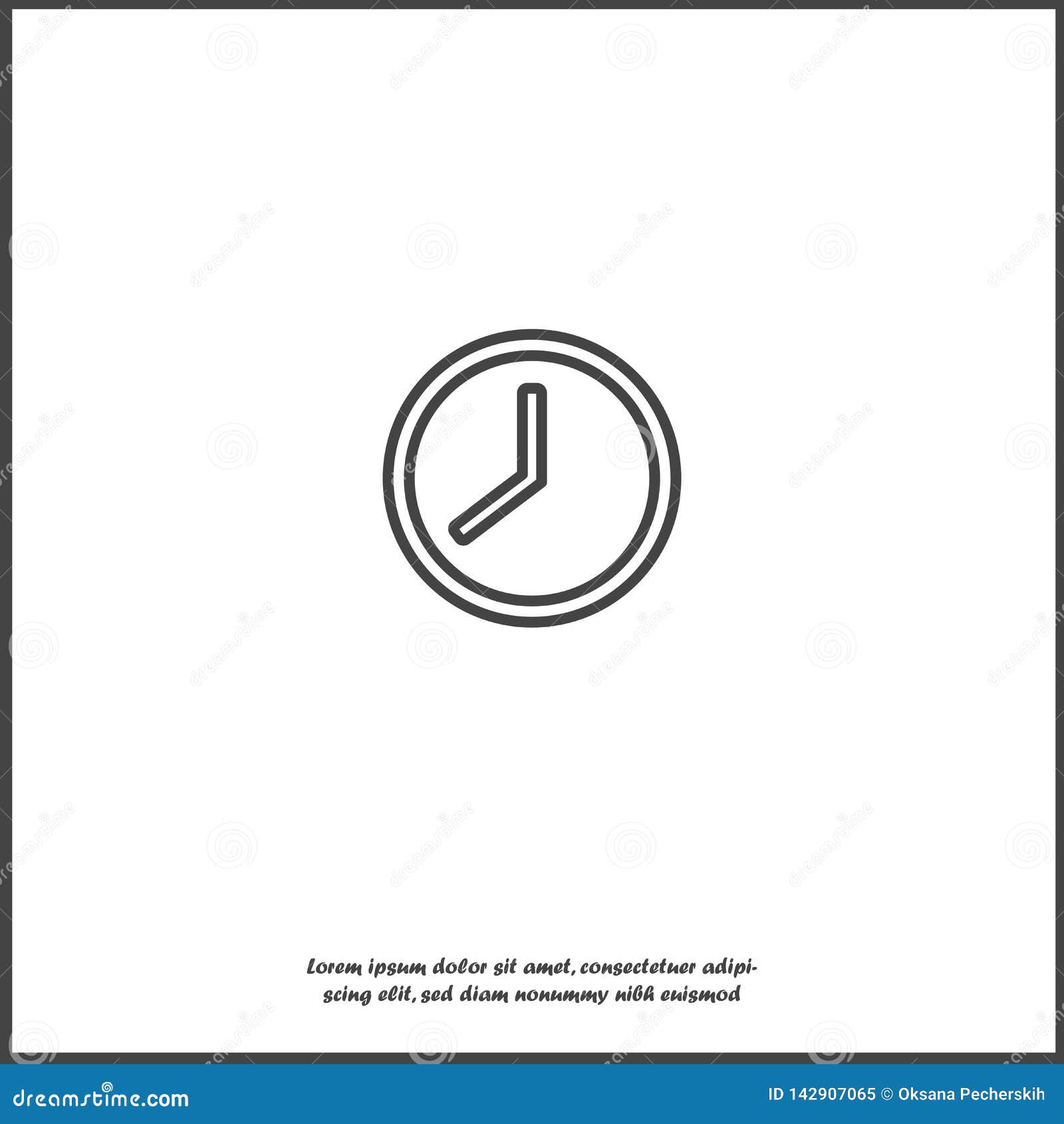 Clock Icon on White Isolated Background Stock Vector - Illustration of ...