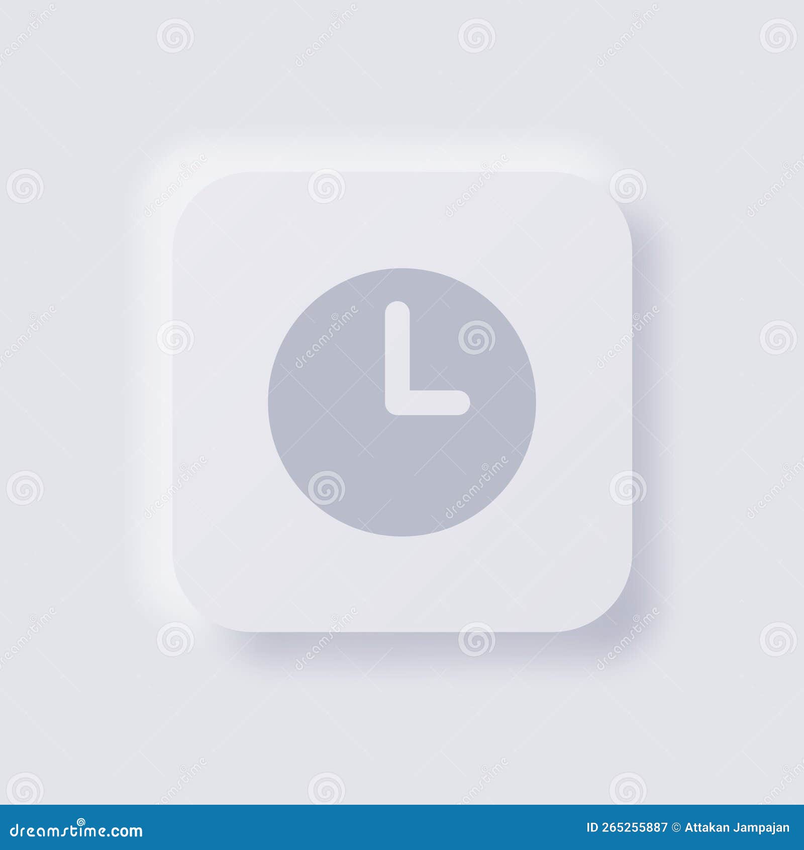Clock Icon, White Neumorphism Soft UI Design for Web Design. Stock ...