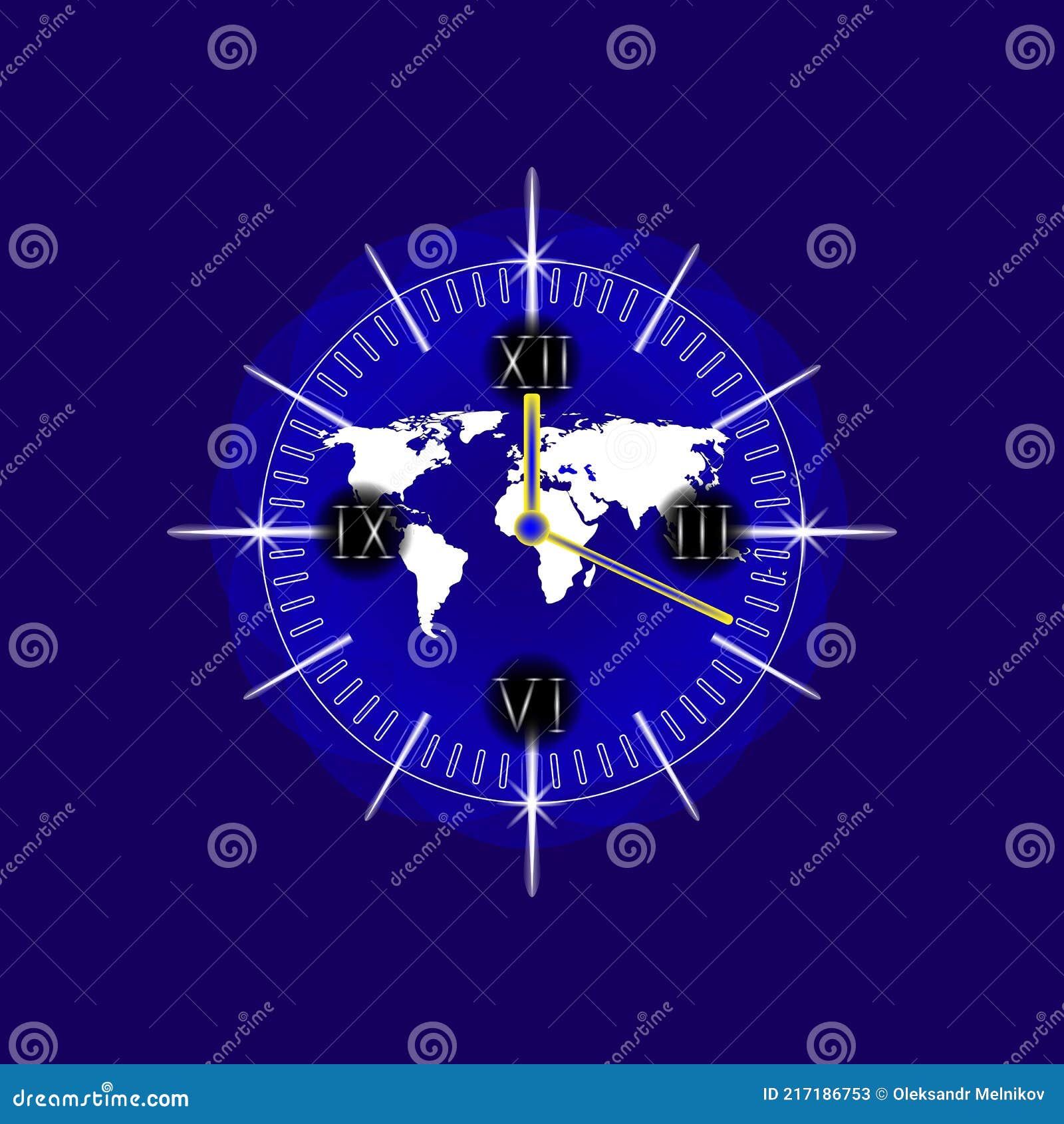Clock Icon. World Map Design. Decor for the Application and Website ...