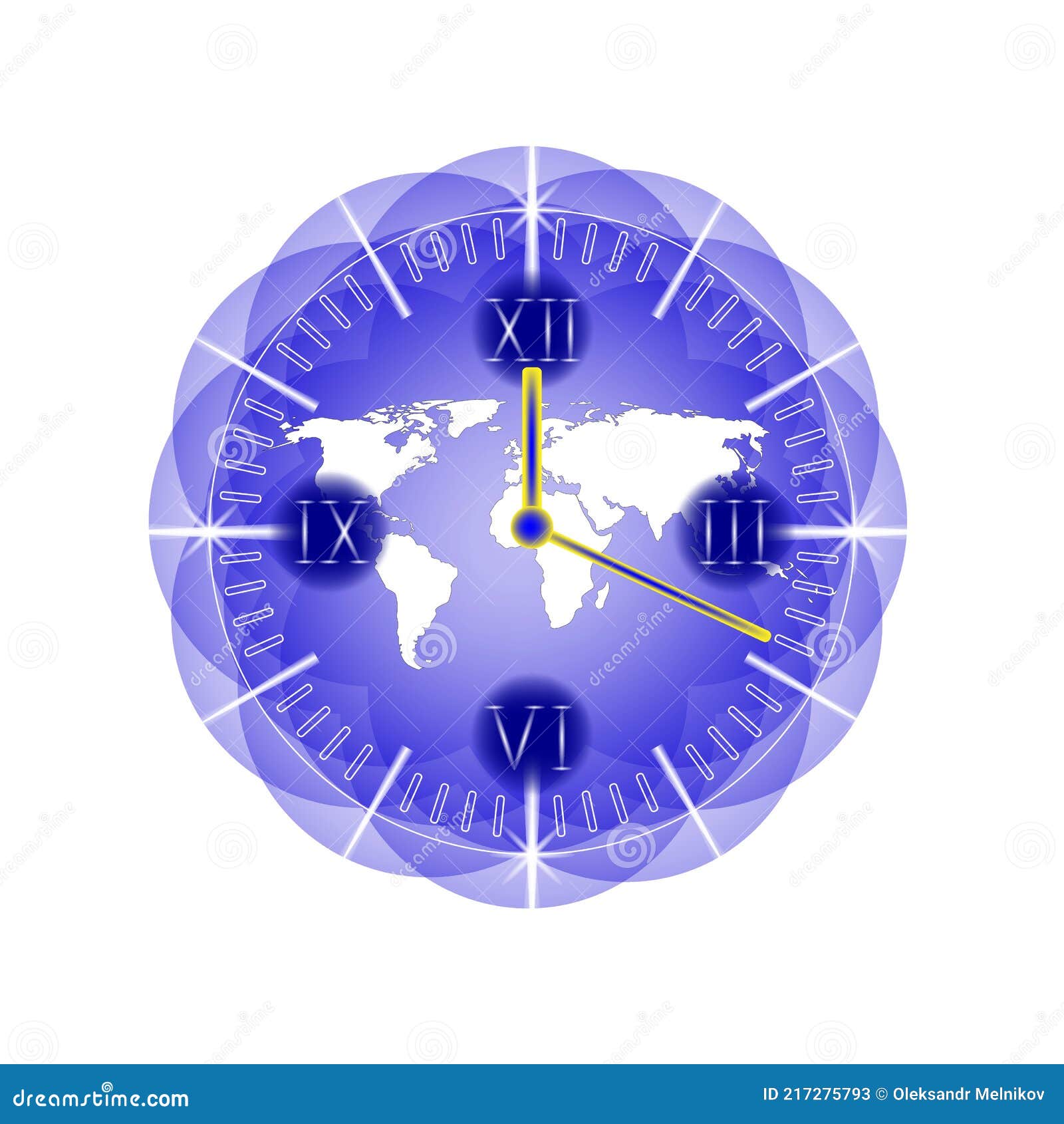 Clock Icon. World Map Design. Decor for the Application and Website ...