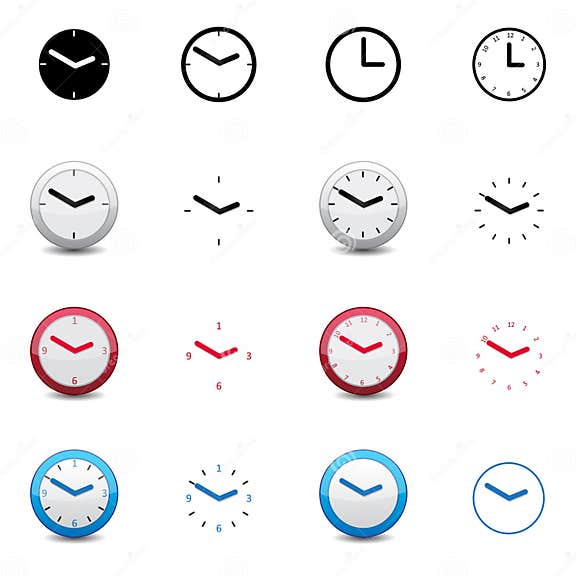 Clock icons stock vector. Illustration of icon, number - 31979860