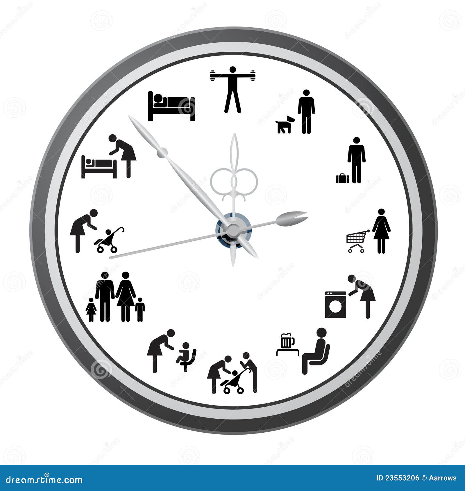 Clock of icons of people. stock vector. Illustration of element - 23553206