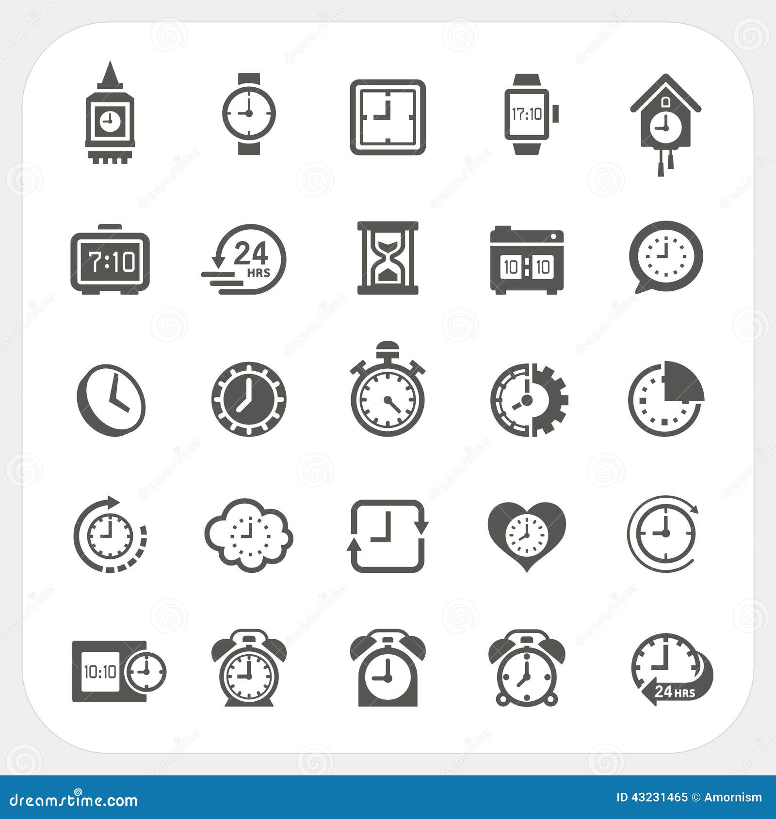 Clock Icons. Vector Illustration | CartoonDealer.com #14587366