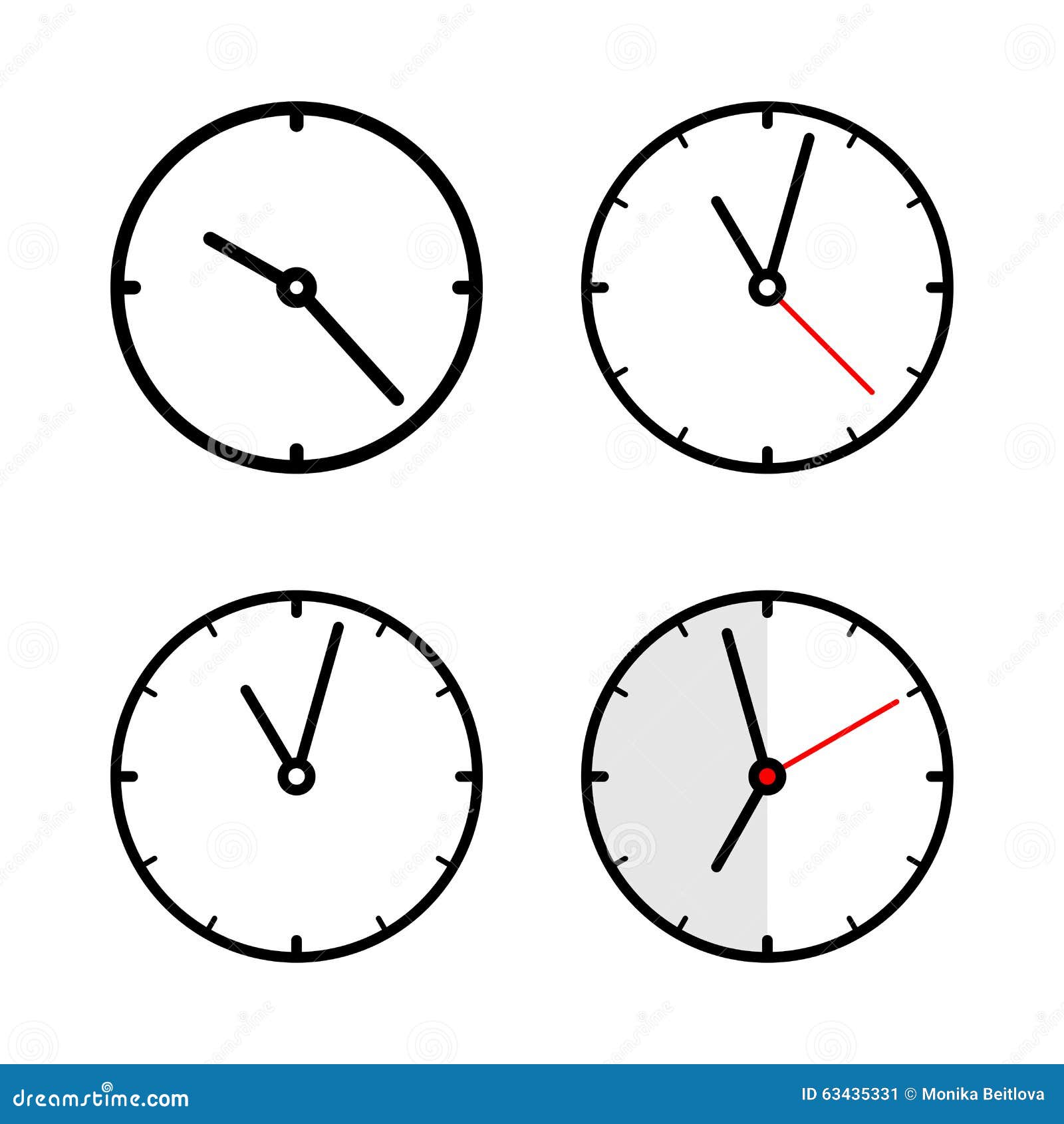 Clock icons stock vector. Illustration of measure, hour - 63435331