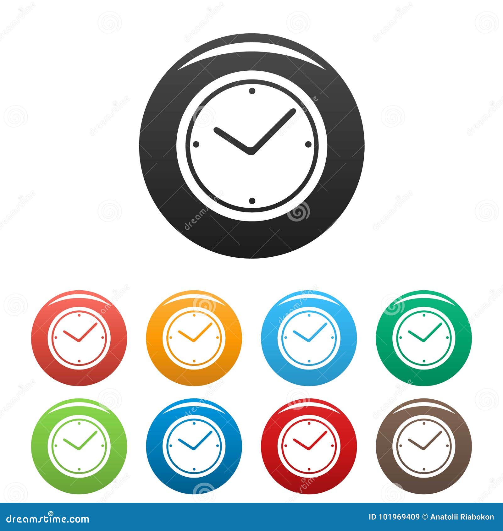 Clock icons set vector stock vector. Illustration of counter - 101969409