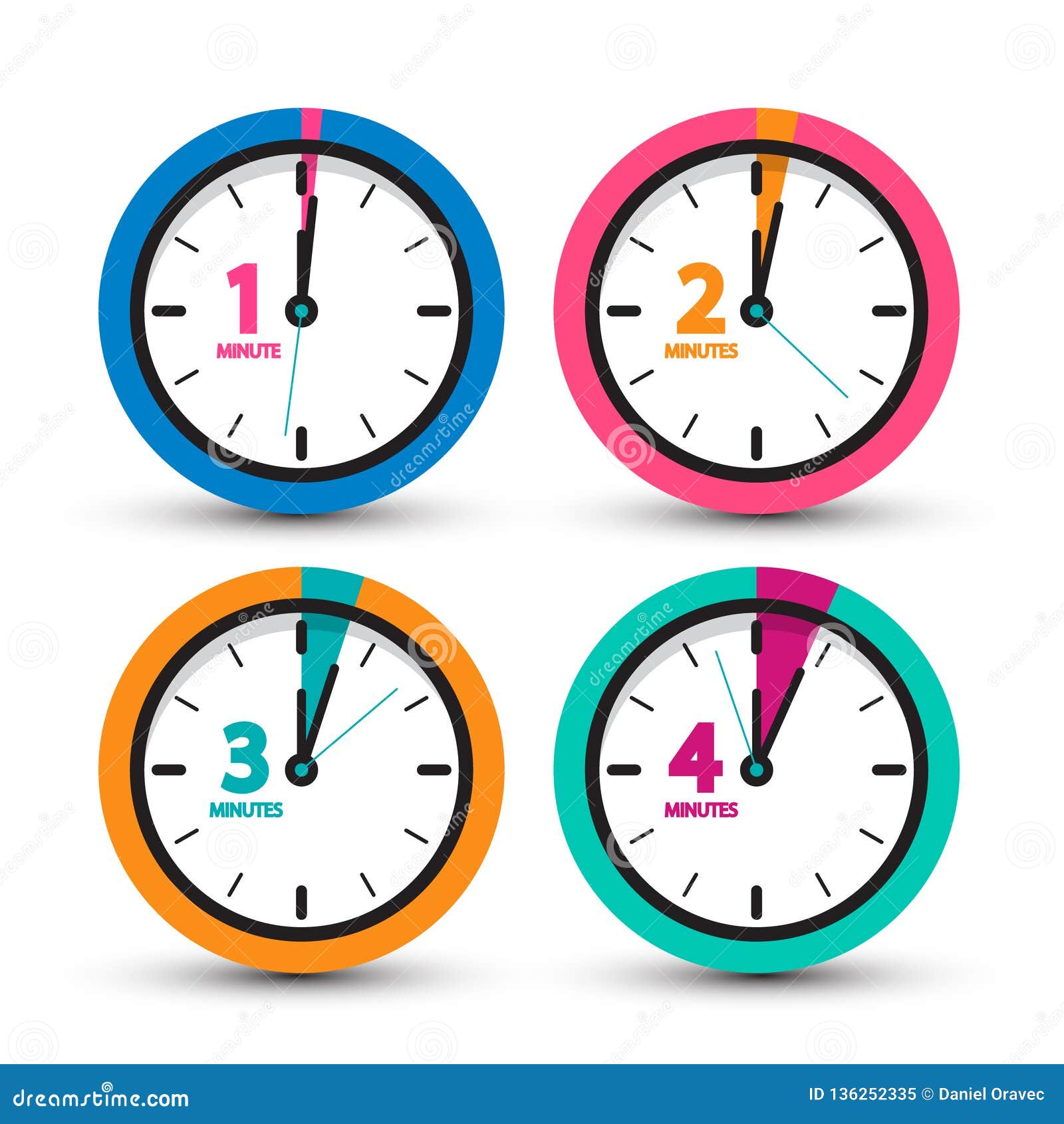 Clock Icons Set. Vector Time Symbol Stock Vector - Illustration of ...