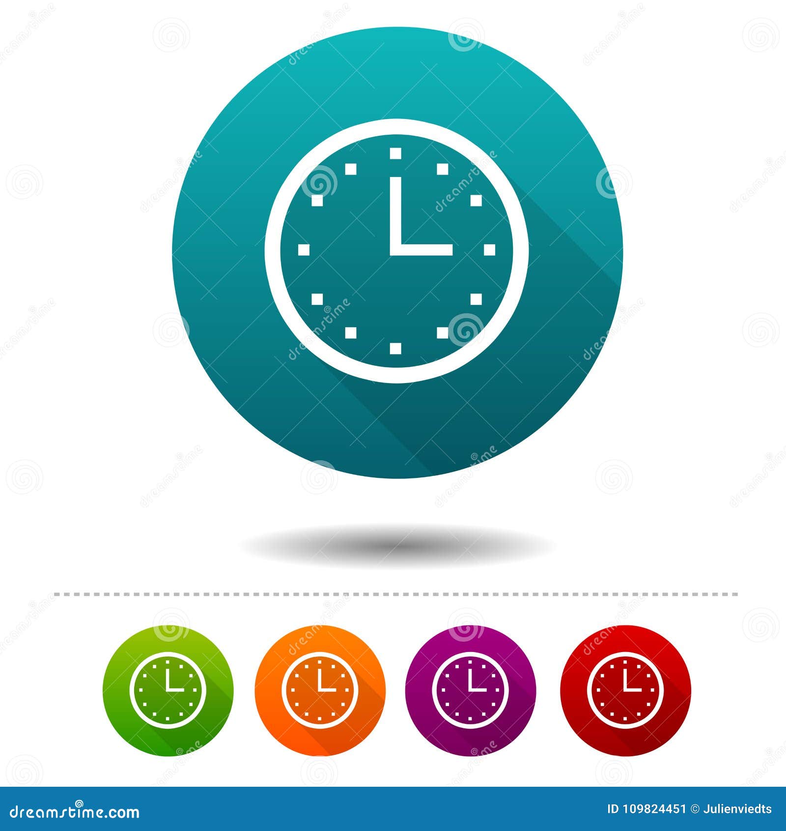 Clock Icons. Time Signs. Vector Circle Web Buttons Stock Vector ...
