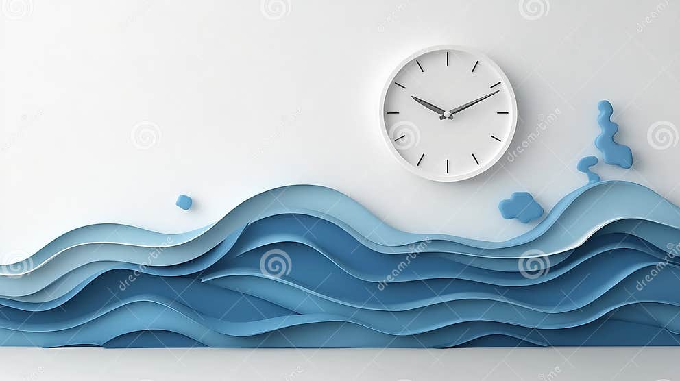 A Clock Illustration with Abstract Elements on a Smooth Background ...