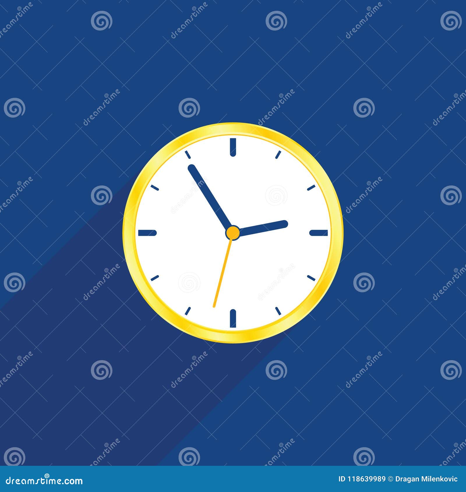 Clock Illustration on Blue Background Stock Vector - Illustration of ...