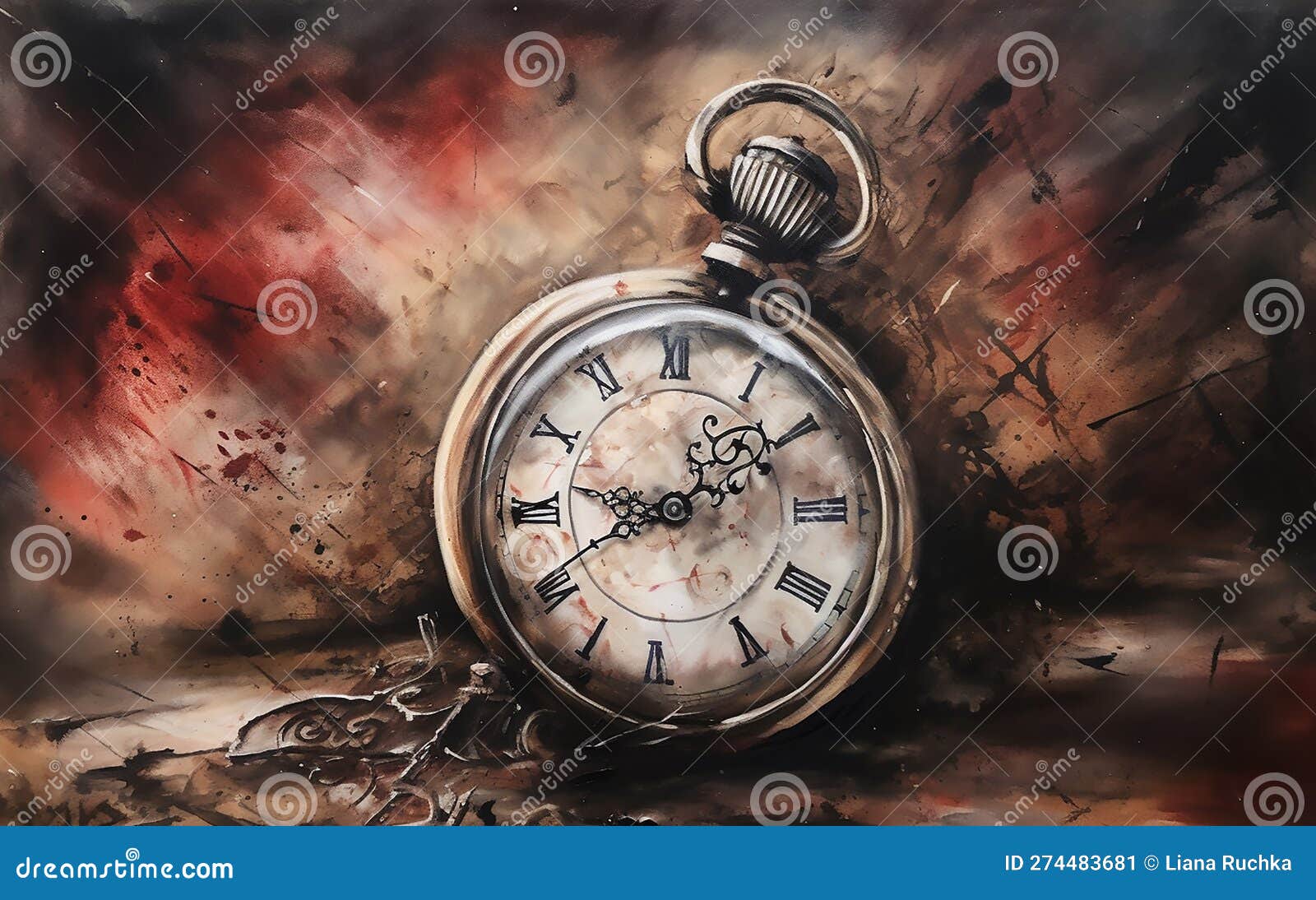 Clock, Illustration of Passing Time Stock Illustration - Illustration ...