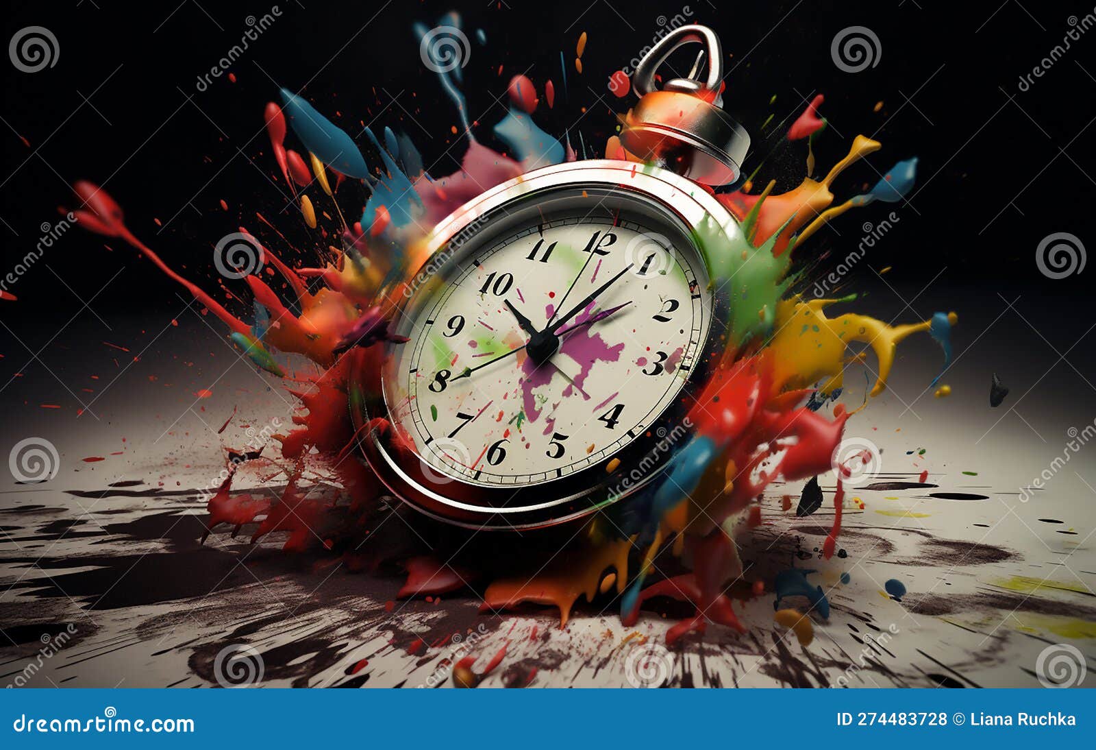 Clock, Illustration of Passing Time Stock Illustration - Illustration ...
