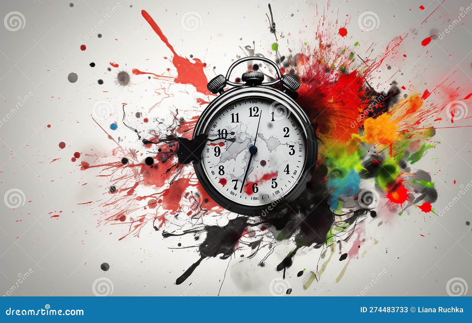 Clock, Illustration of Passing Time Stock Illustration - Illustration ...