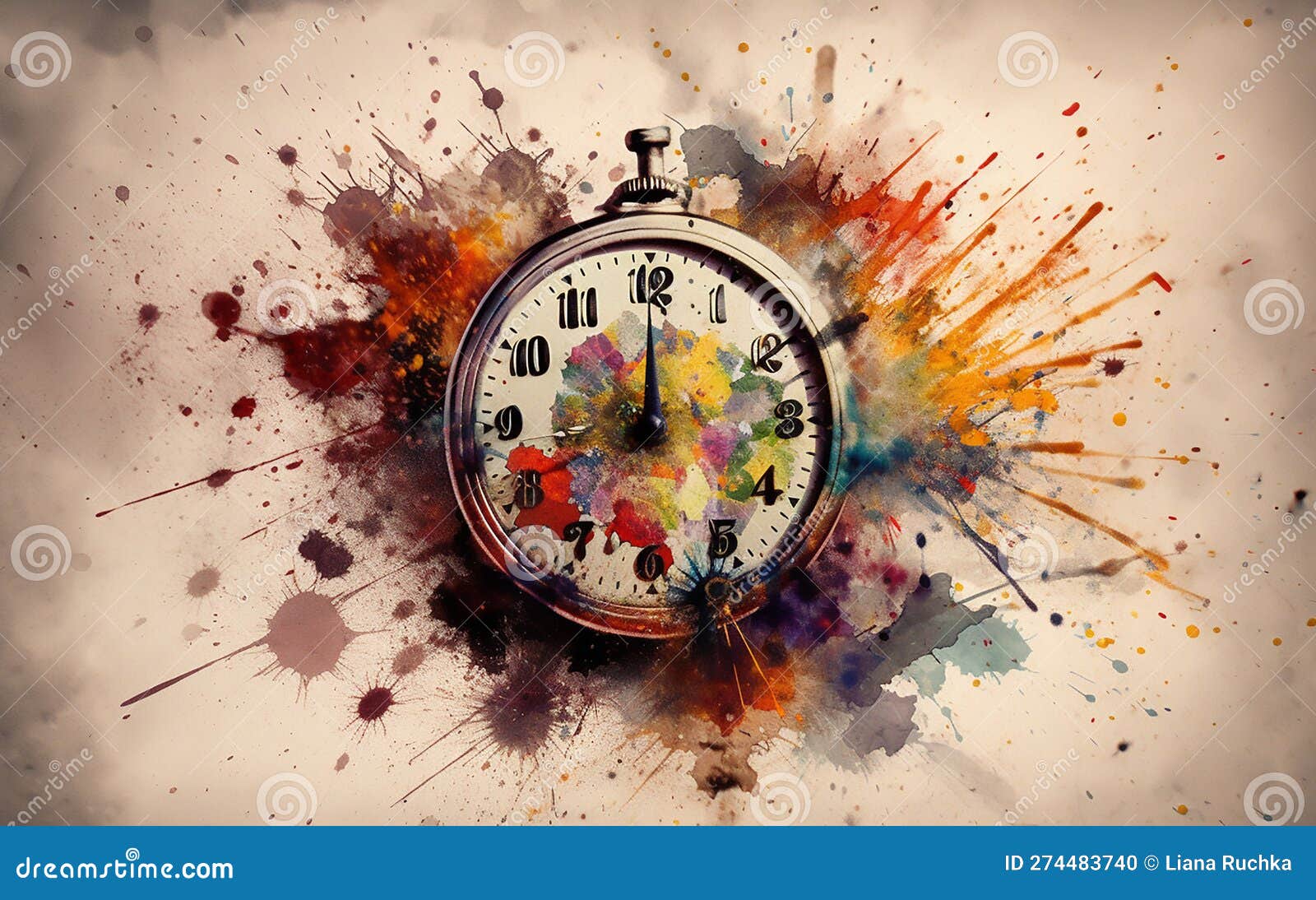 Clock, Illustration of Passing Time Stock Illustration - Illustration ...