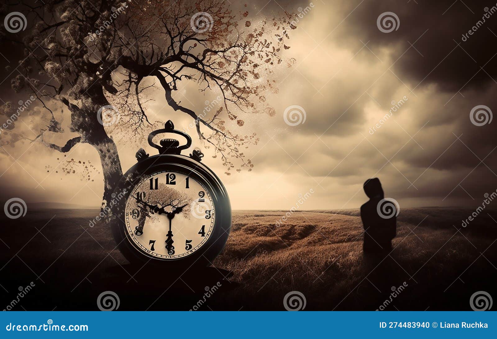 Clock, Illustration of Passing Time Stock Illustration - Illustration ...