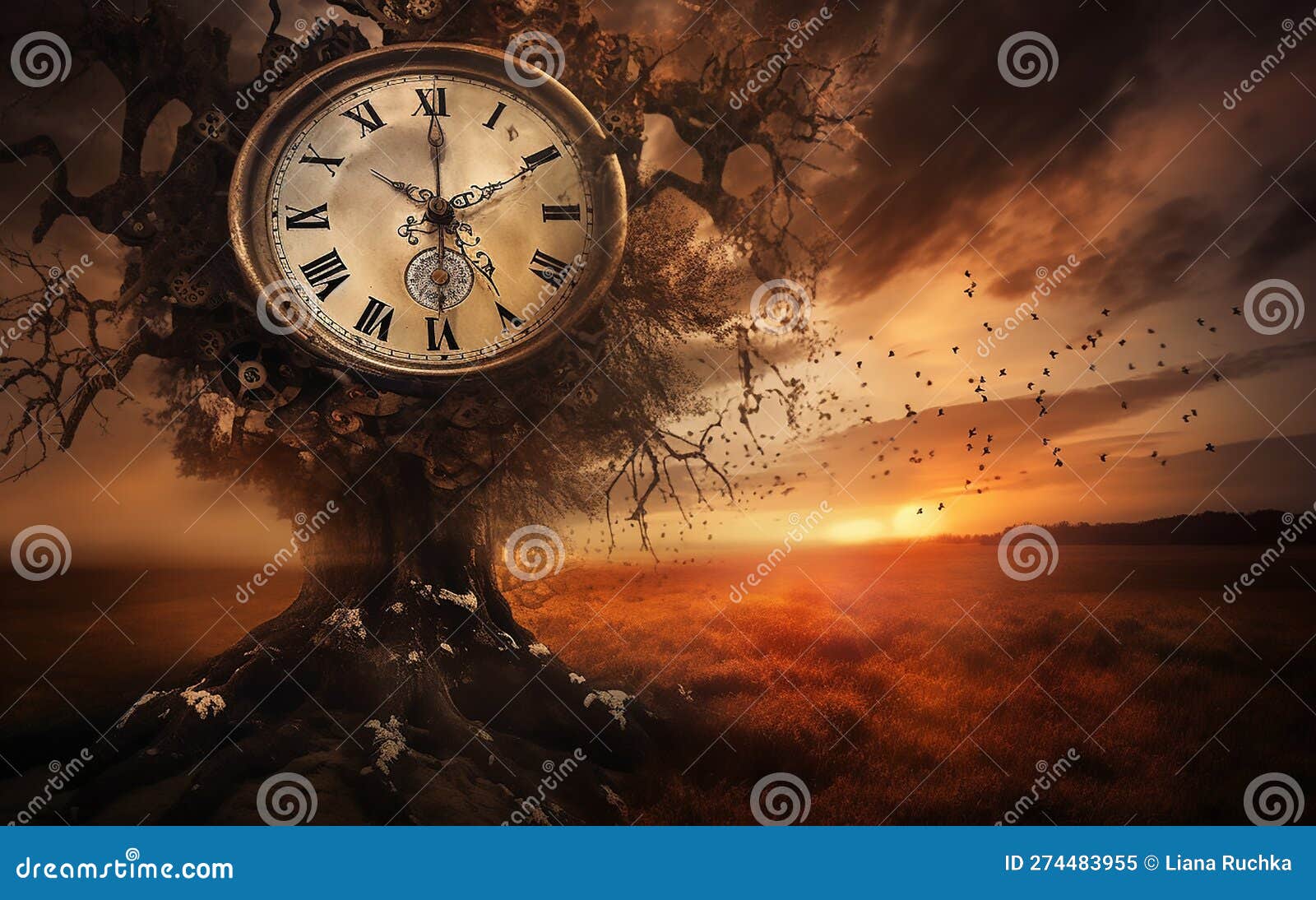 Clock, Illustration of Passing Time Stock Illustration - Illustration ...