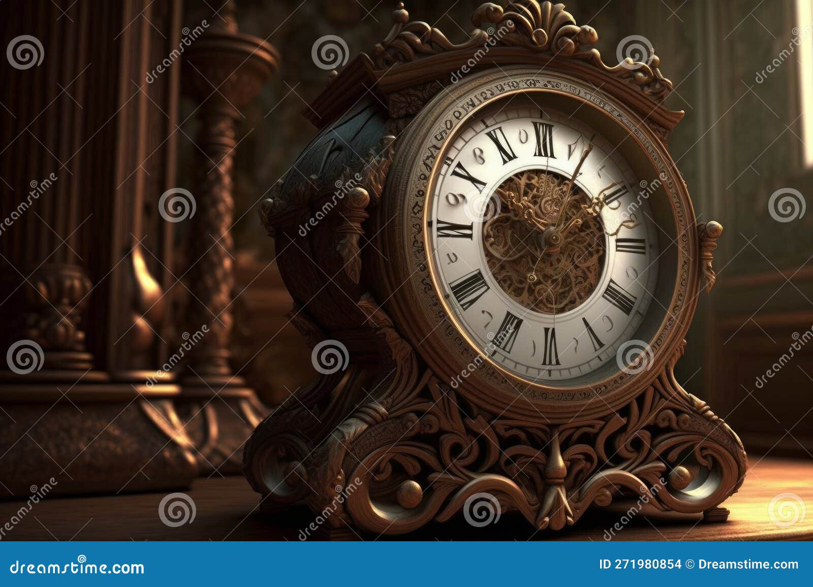 Clock Image Small Clock in a House Generative AI Stock Illustration ...