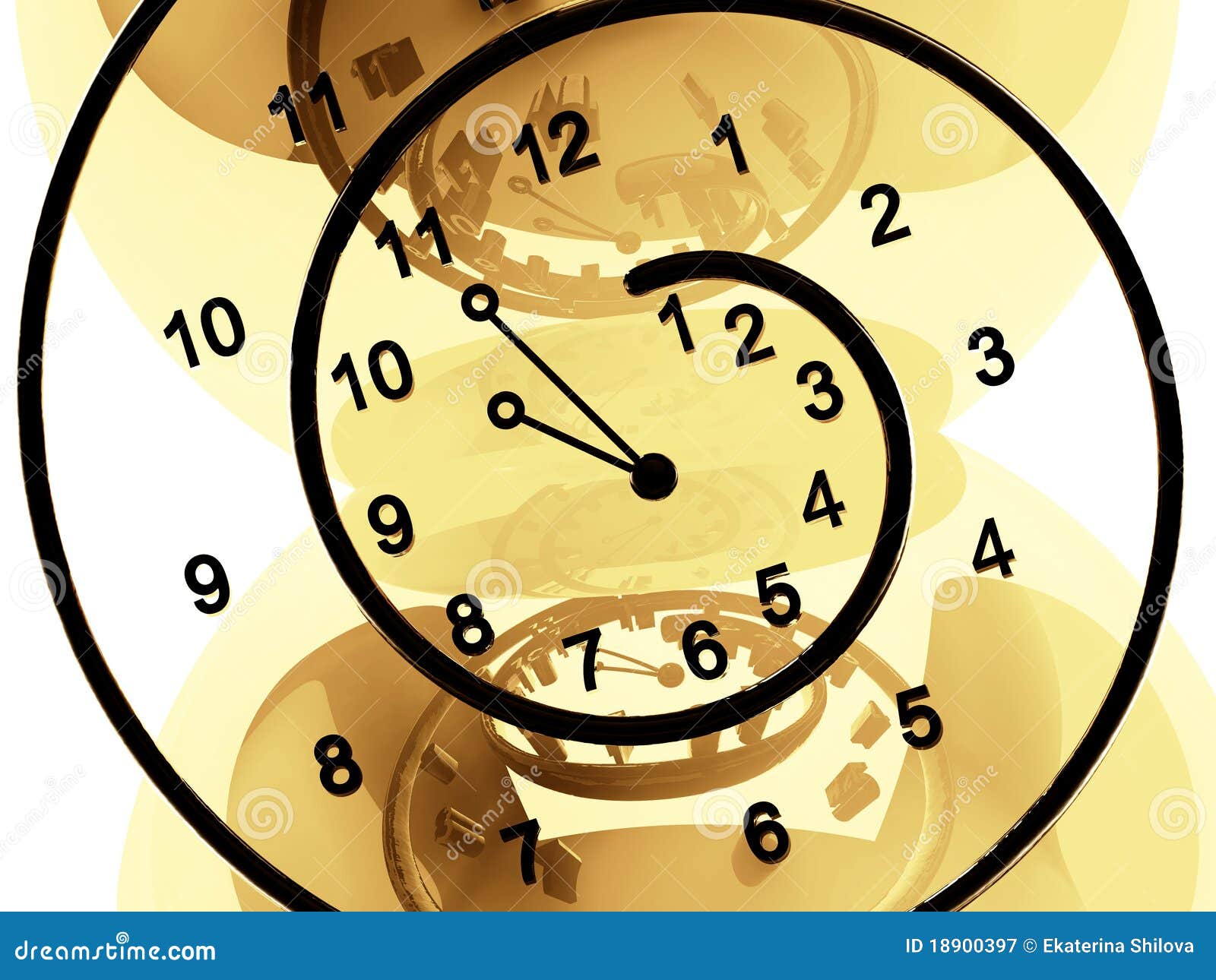 3D Infinite Time Spiral In The Wall Clock Concept Royalty-Free Stock ...