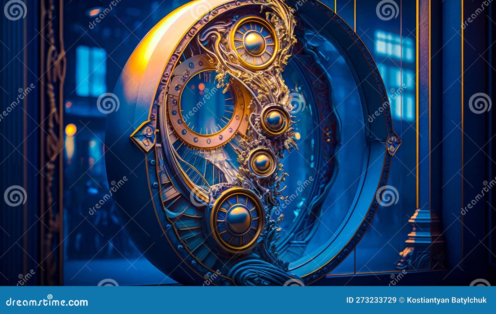 Clock that is Inside of Glass Case. Generative AI Stock Illustration ...