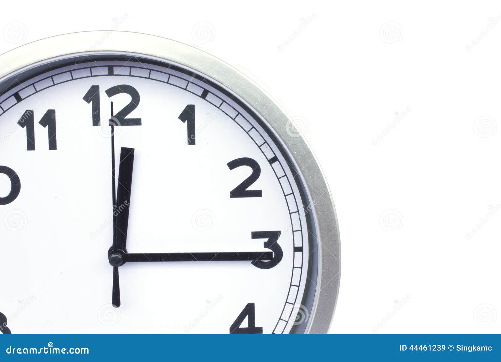 Clock, Isolated on White. it S almost One O Clock! Stock Image - Image ...
