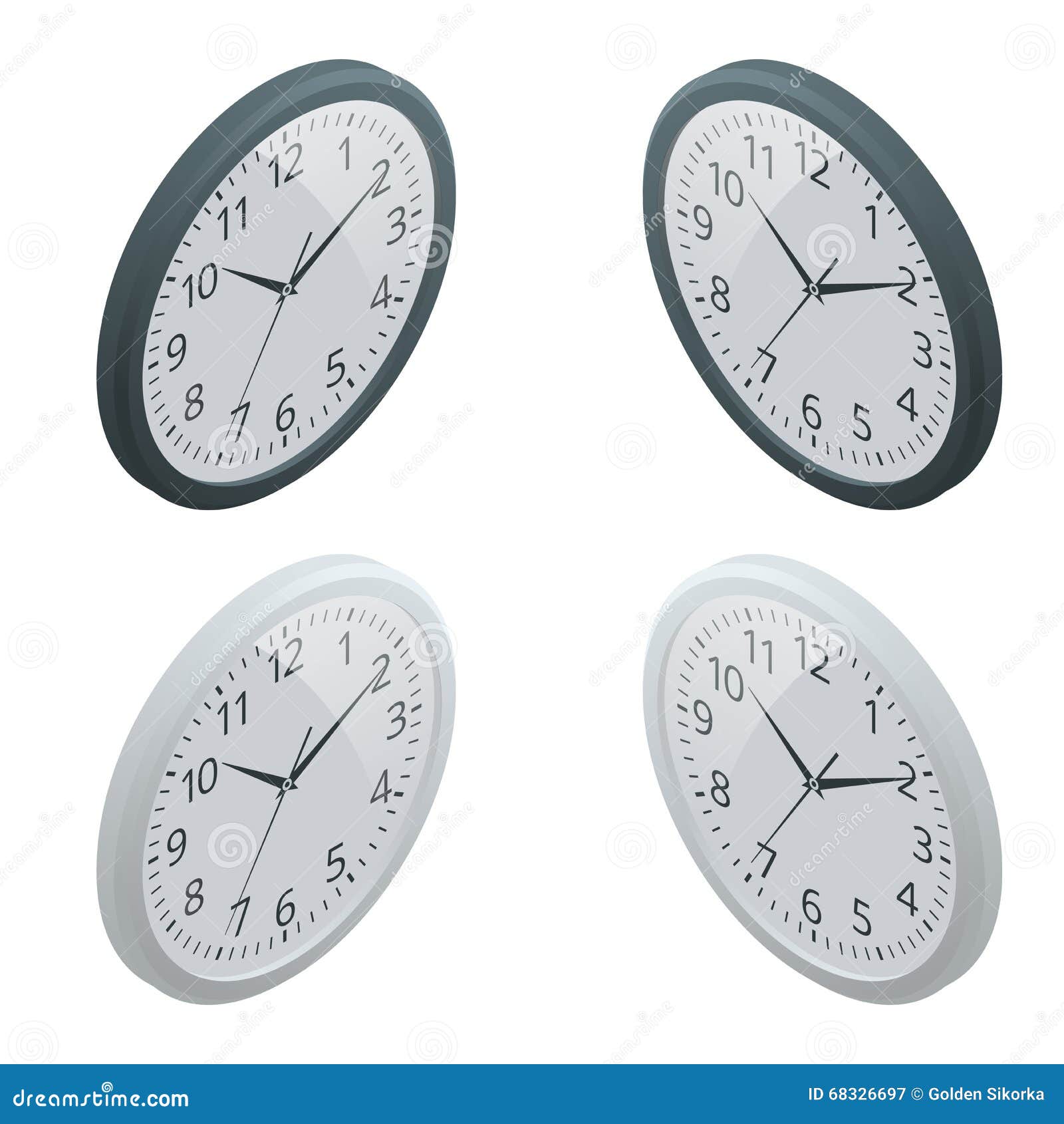 Clock Isometric Illustration. Clock Design Concept. Flat 3d Vector ...