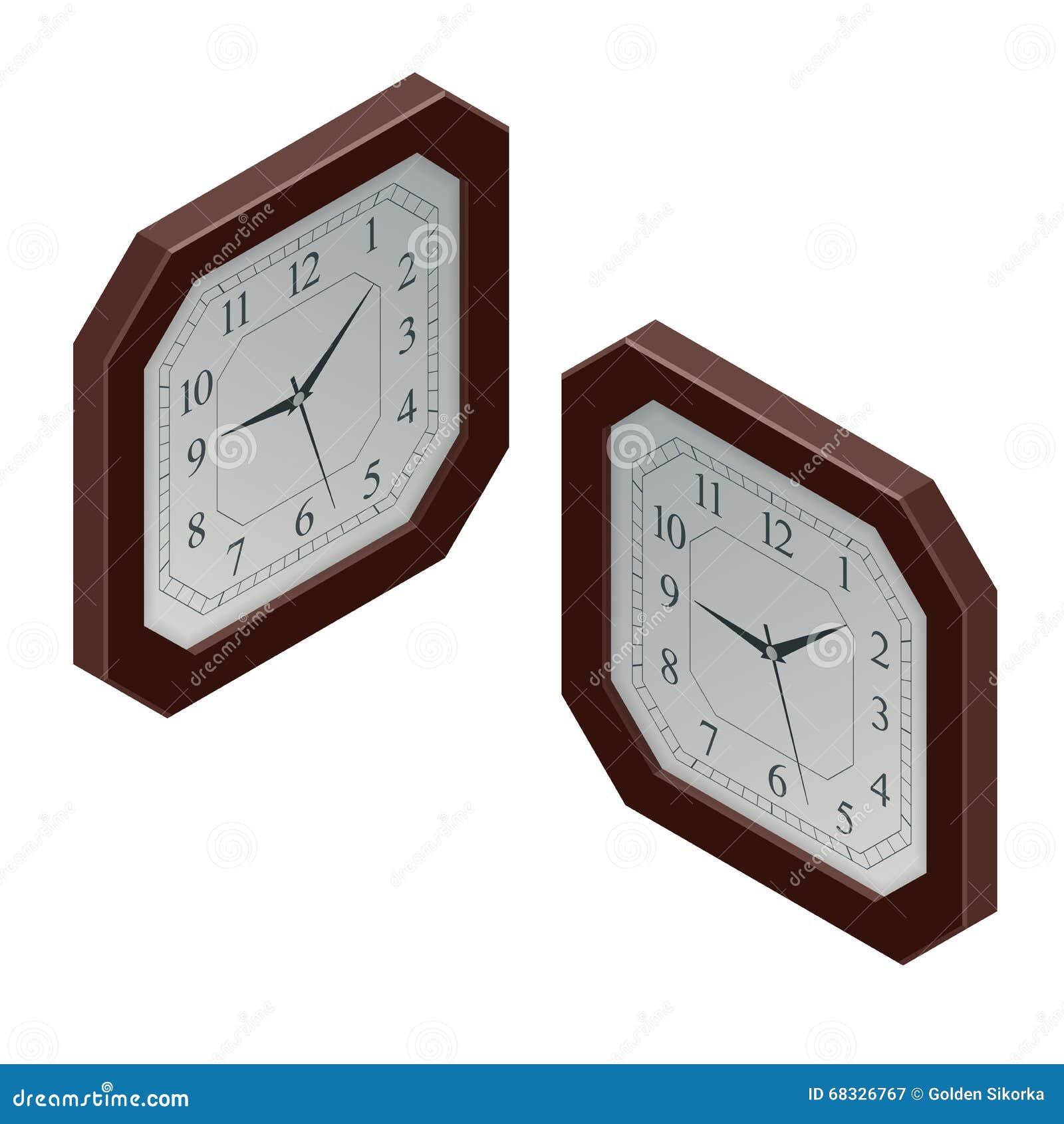 Clock Isometric Illustration. Clock Design Concept. Flat 3d Vector ...