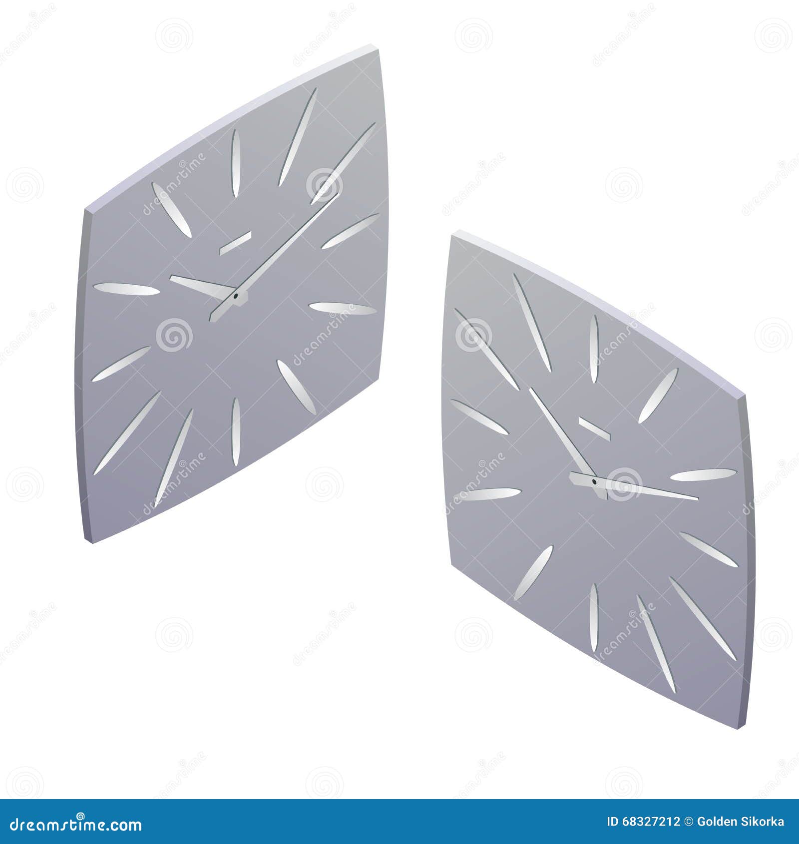 Clock Isometric Illustration. Clock Design Concept. Flat 3d Vector ...