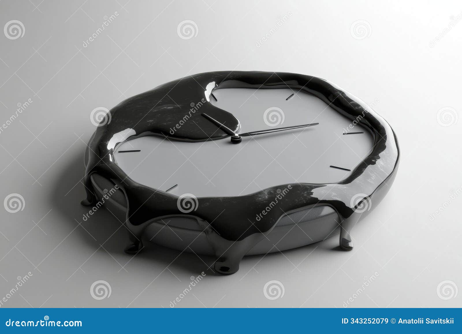 The Clock, with Its Melting Hands, Evokes the Concept of Time Slipping ...