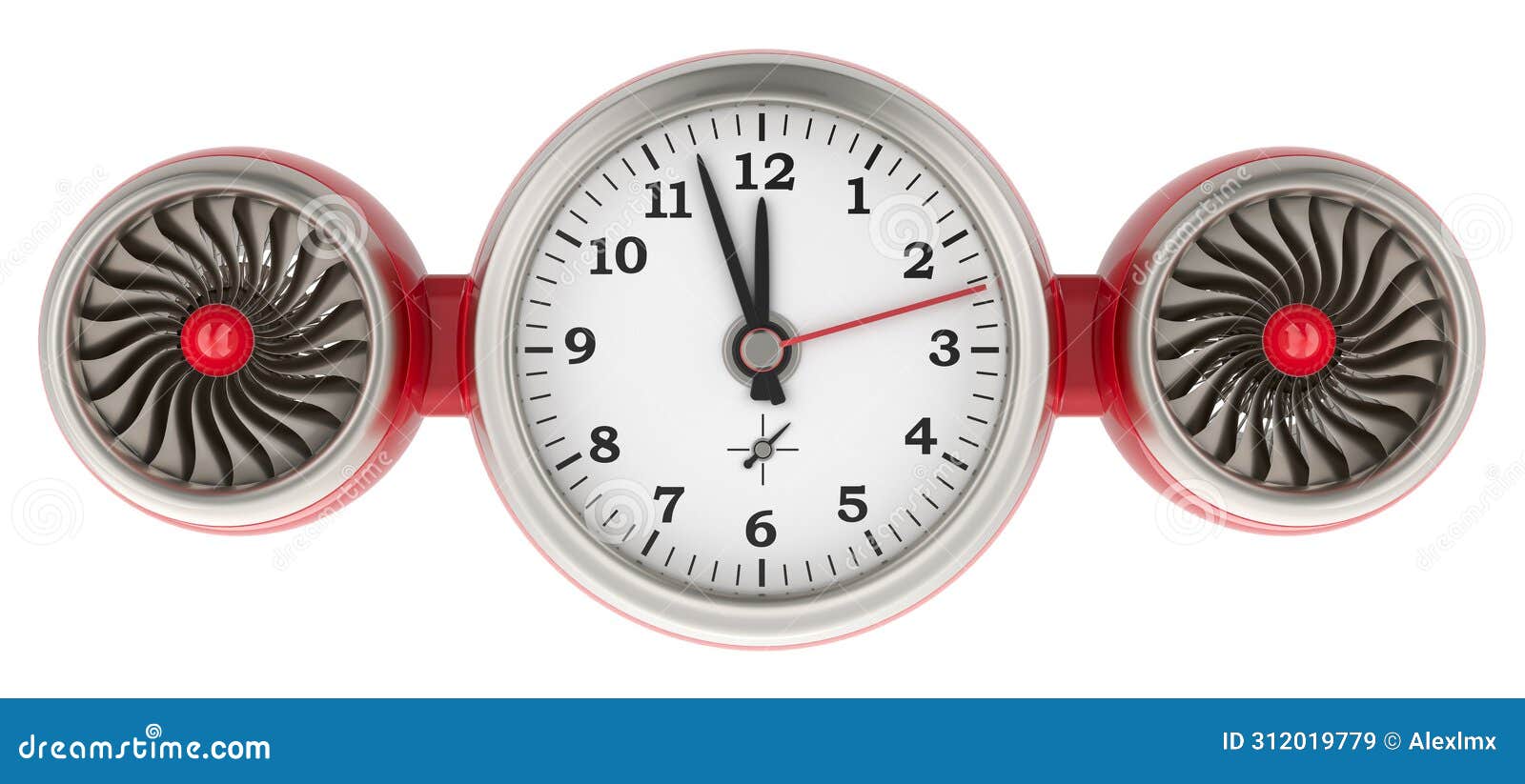 Clock with Jet Engines. Fast Service, Concept Stock Illustration ...